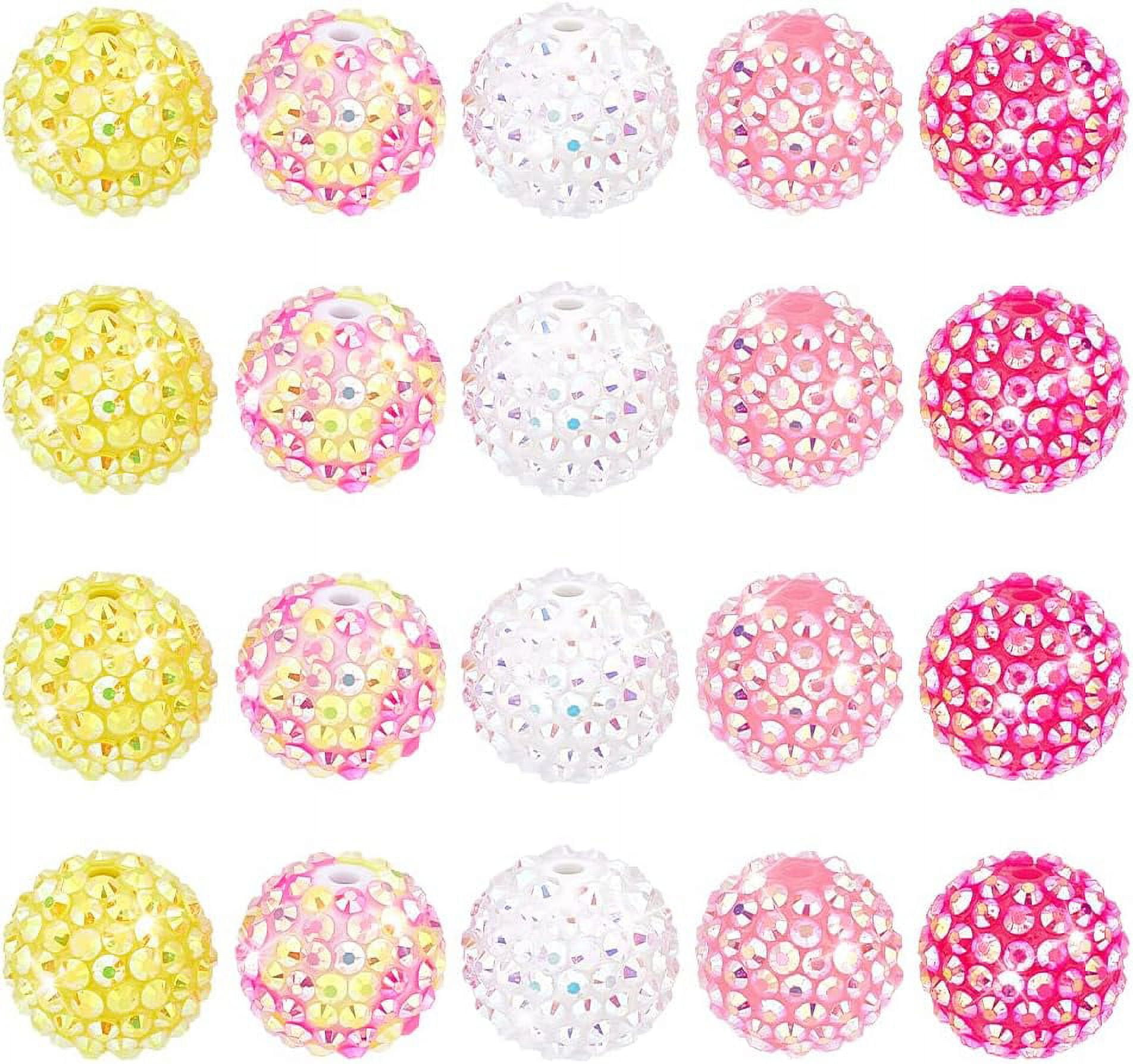 Bubblegum Beads 20pcs Mixed Color Chunk Beads Resin Rhinestone Beads ...