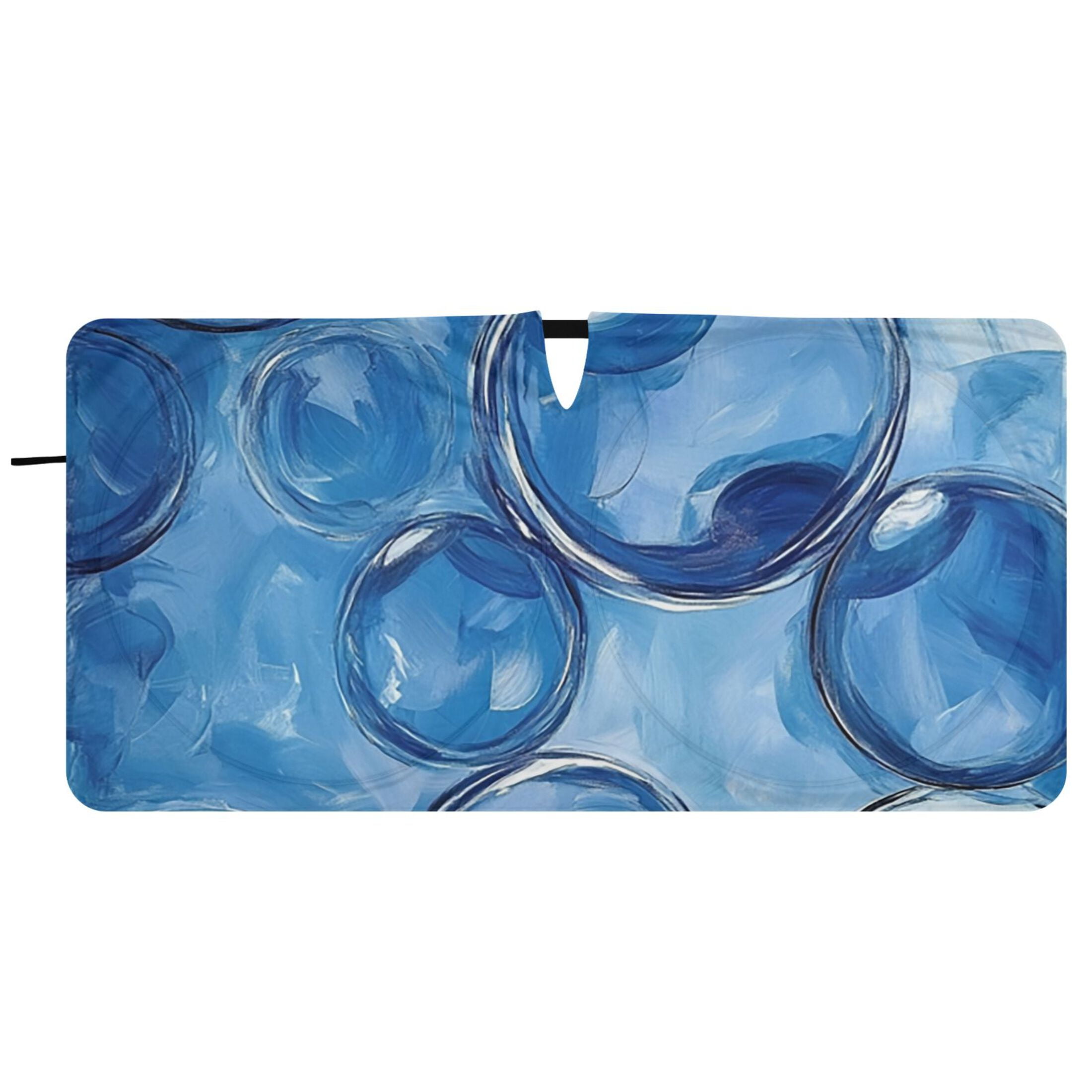 Bubbles Blue Car Windshield Sun Shade Foldable Front Window Shades ...