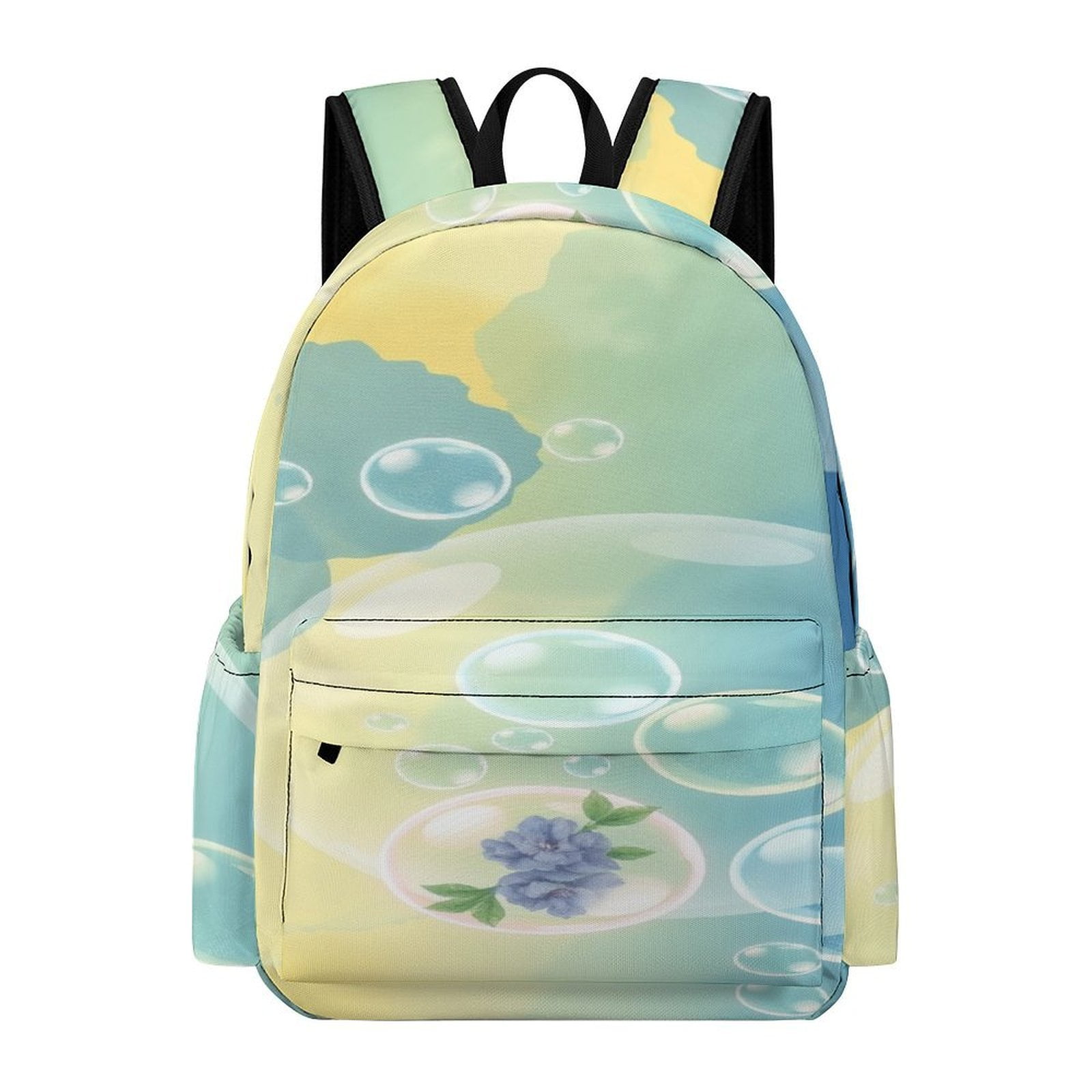 Bubbles Flower Background Backpack School Bags for Teenagers Students ...