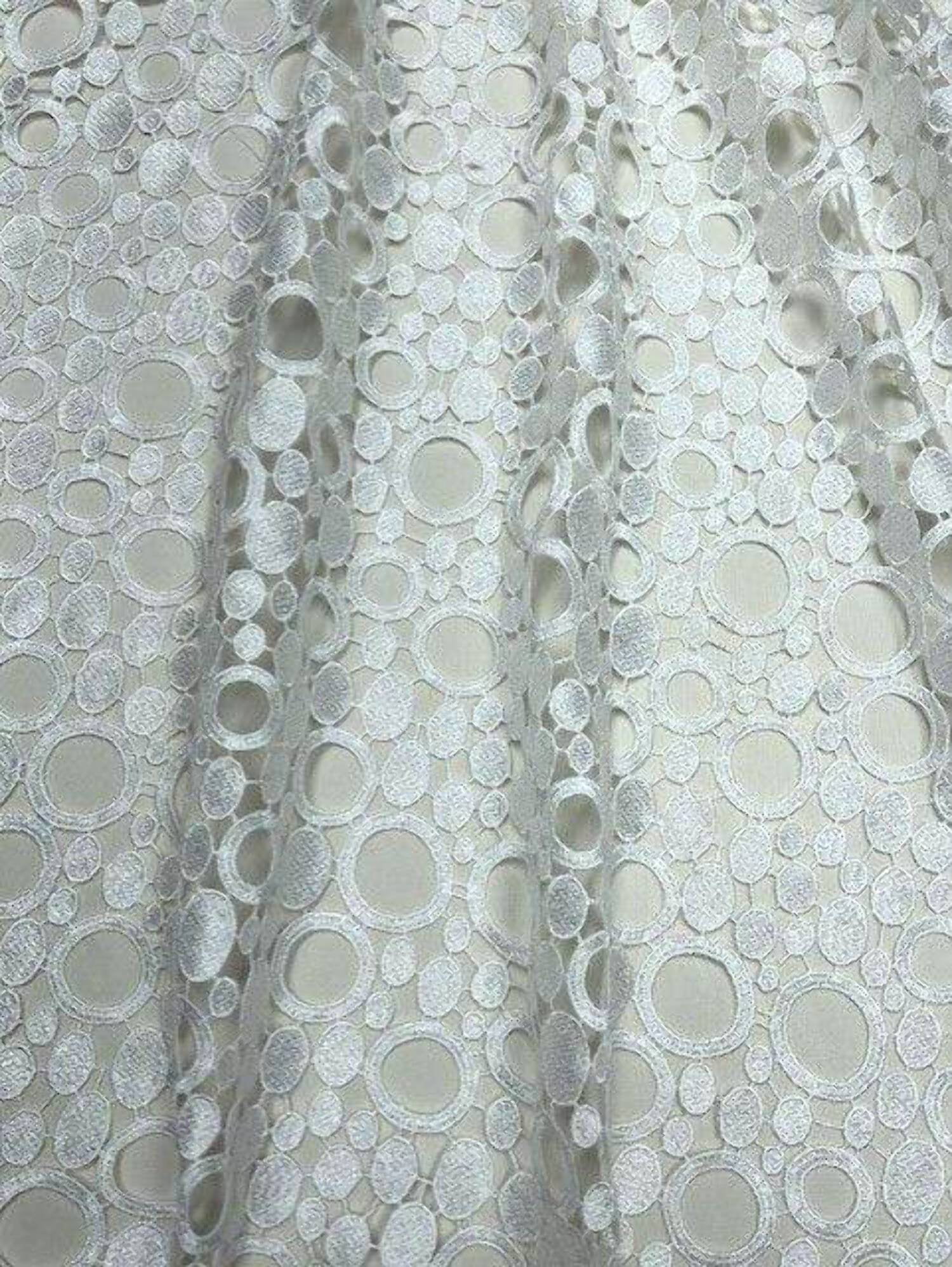 Bubbles Lace Fabric, 52 inch. in Width, White / Sample 3x3 Inch ...