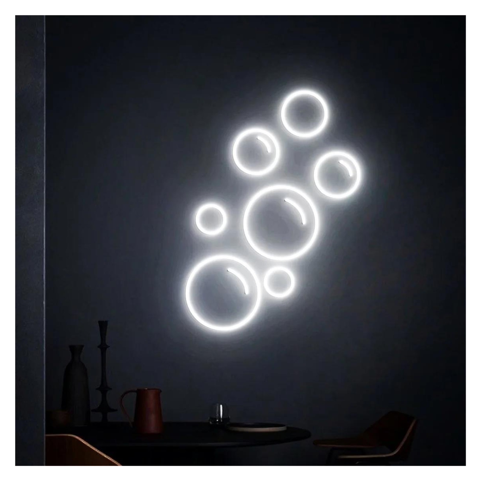 Bubbles Neon Sign USB Powered Adjustable Brightness Bubbles Neon Lights ...