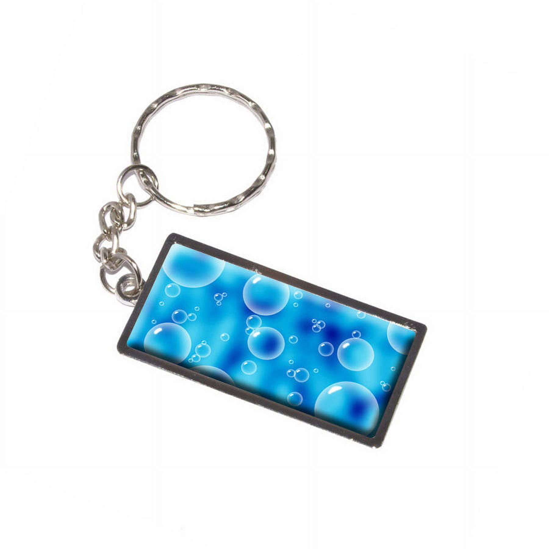 Bubbles On Blue Background Keychain Key Chain Ring - Walmart.com