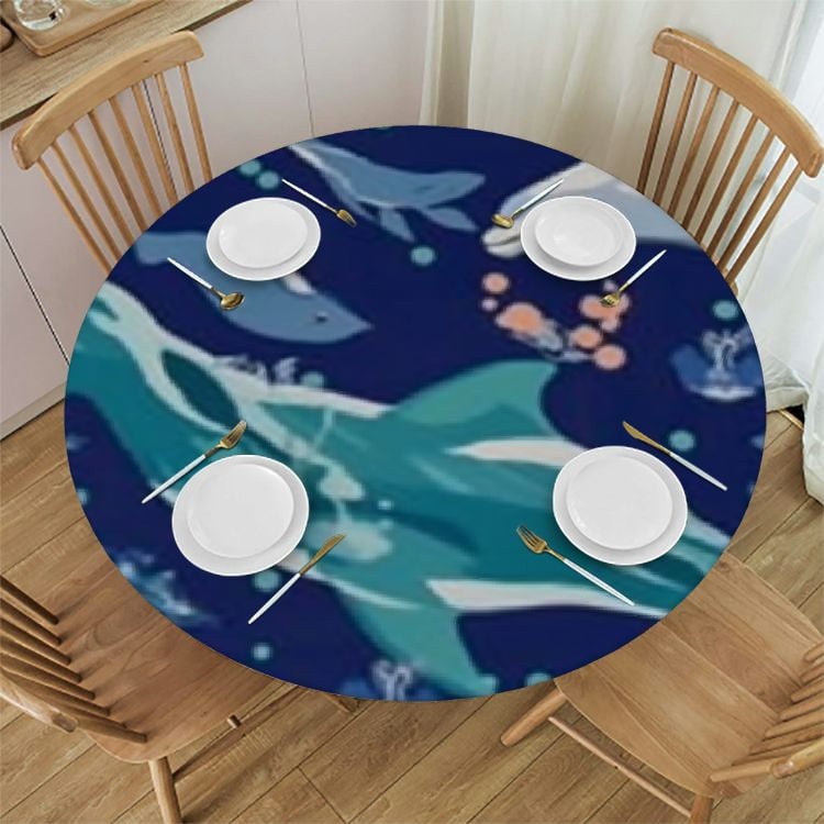 Bubbles Round Fitted Table Cloth with Elastic Edge Waterproof - Walmart.com