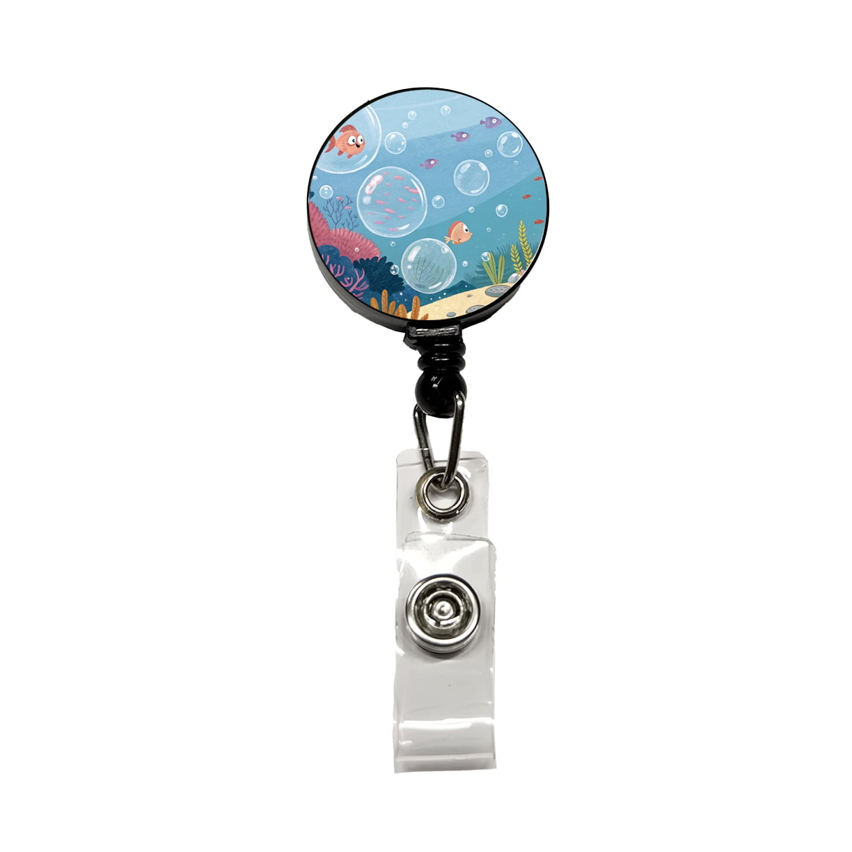 Bubbles Under Water Fish Retractable Reel ID Badge Key Card Name Tag ...