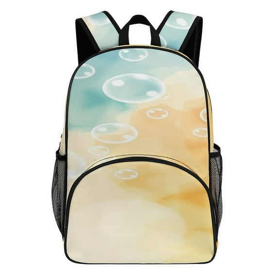 Bubbles Watercolor Background Backpack Teens School Bag Large Capacity ...