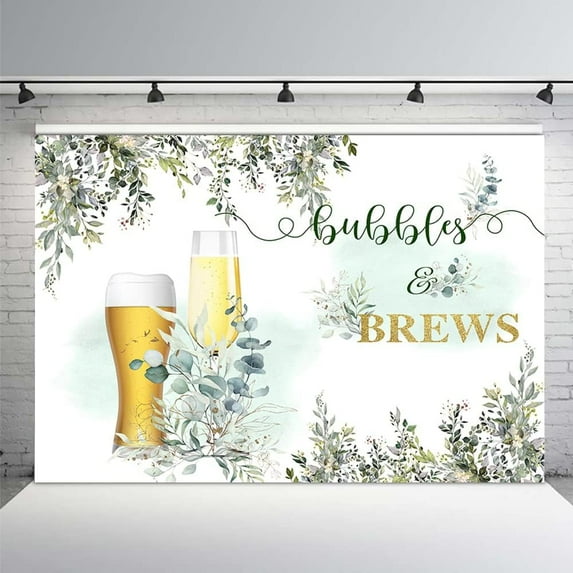 Bubbles and Brews Backdrop Mr and Mrs Wedding Engagement Miss to Mrs ...