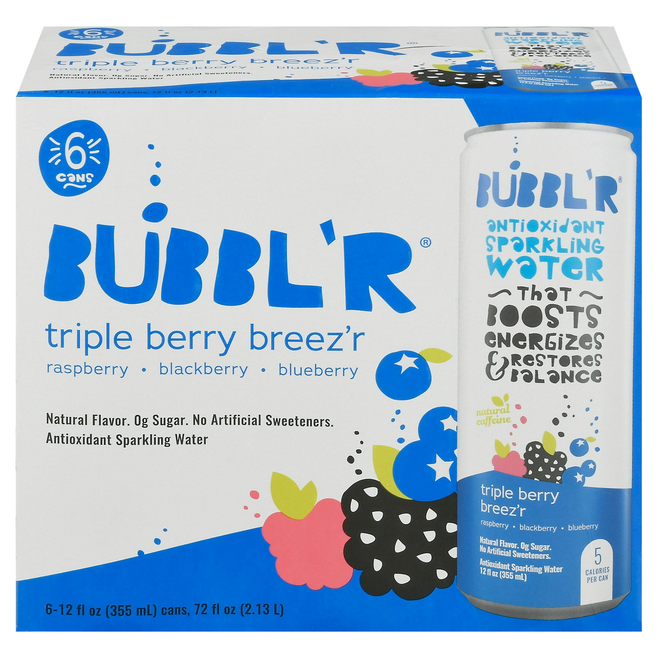 Bubblr Beverage Triple Berry Breeze 6 Pack 72 fl oz (Pack Of 4 ...