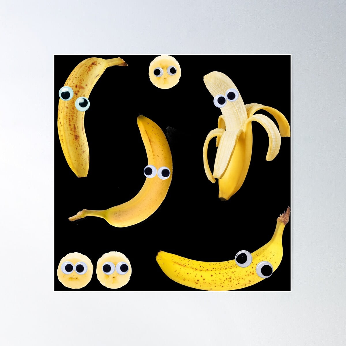 Bubbly Googly Eye Banana Buddies Poster Wall Art, Modern Wall Decor For ...