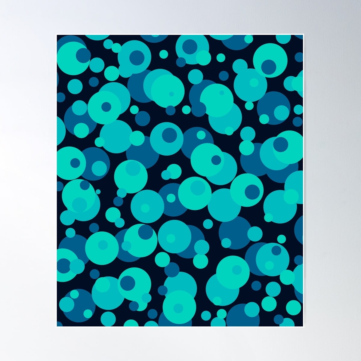 Bubbly Pattern - Ocean Blue Poster Wall Art, Modern Wall Decor For ...