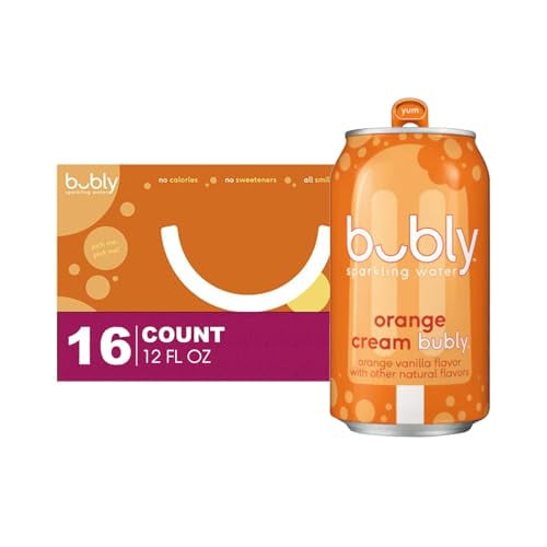 Bubly 16-Pack of Orange Cream Flavored Sparkling Water 12 fl oz Can ...