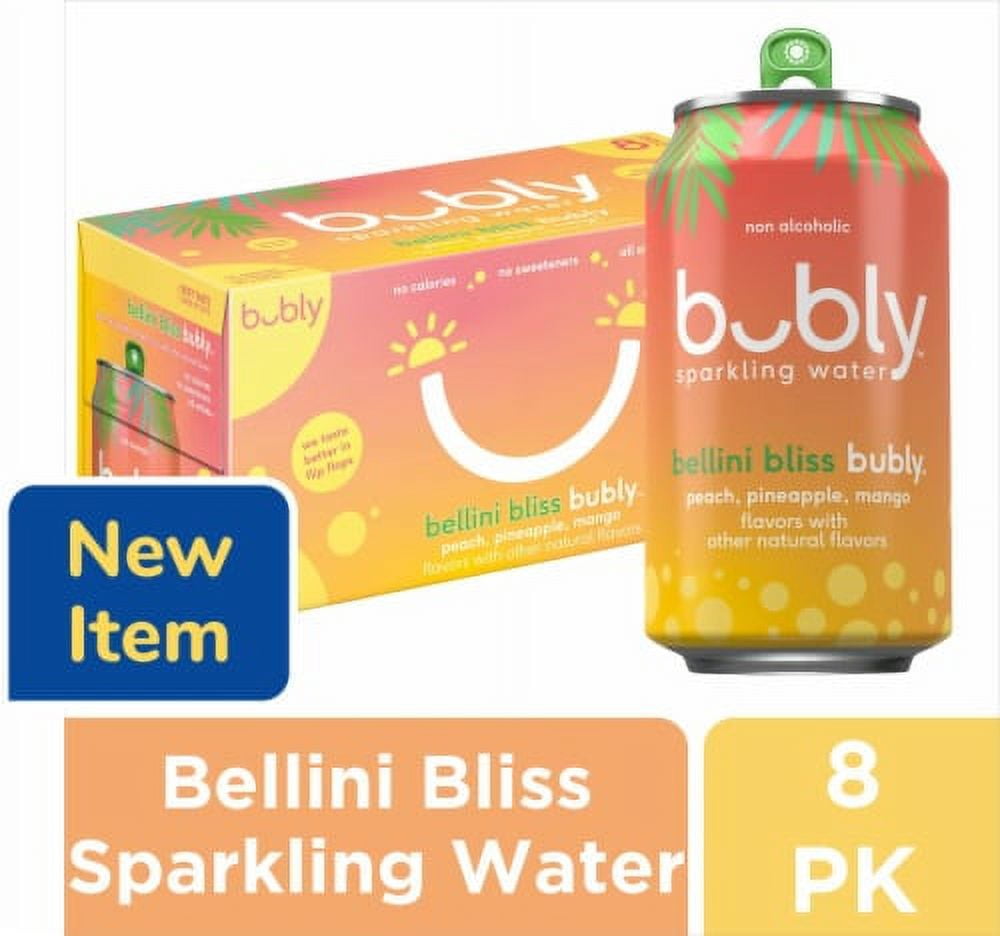 Bubly Bellini Bliss Flavored Sparkling Water Cans - Walmart.com