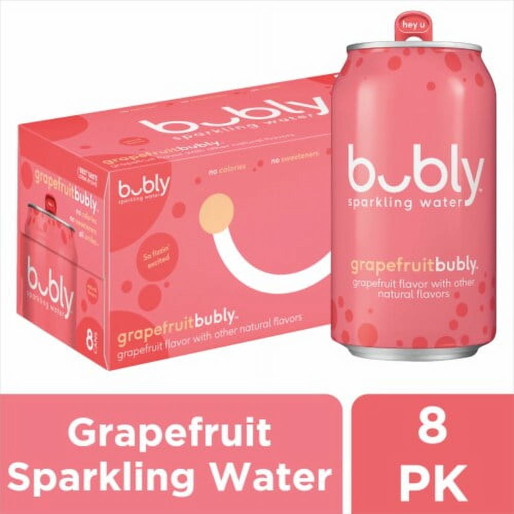 Bubly Grapefruit Flavored Sparkling Water Cans 8 pk / 12 fl oz - Walmart.com