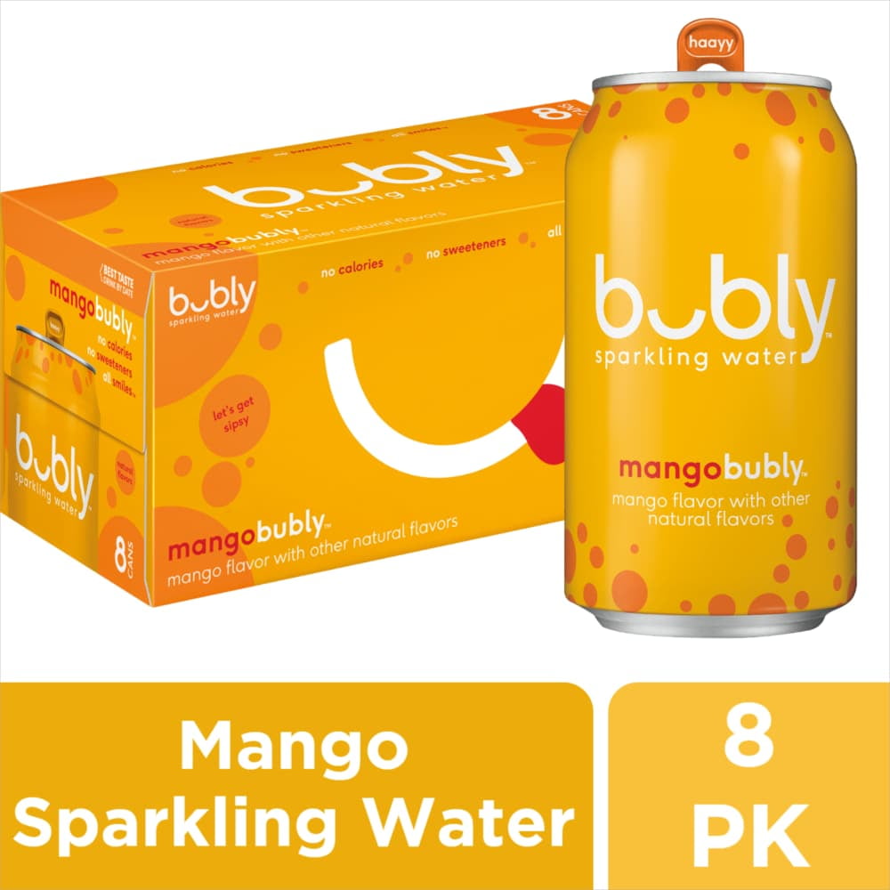 Bubly Mango Flavored Sparkling Water Cans, 8 pk, 12 fl oz, Package May Vary - Walmart.com
