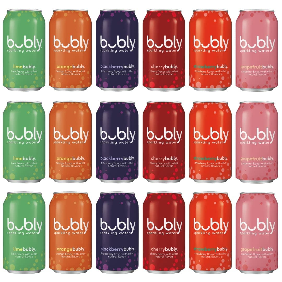 Bubly Sparkling Water, Carbonated Water 6 Flavor Variety Pack - Zero Calories & Zero Sugar, 12 ...