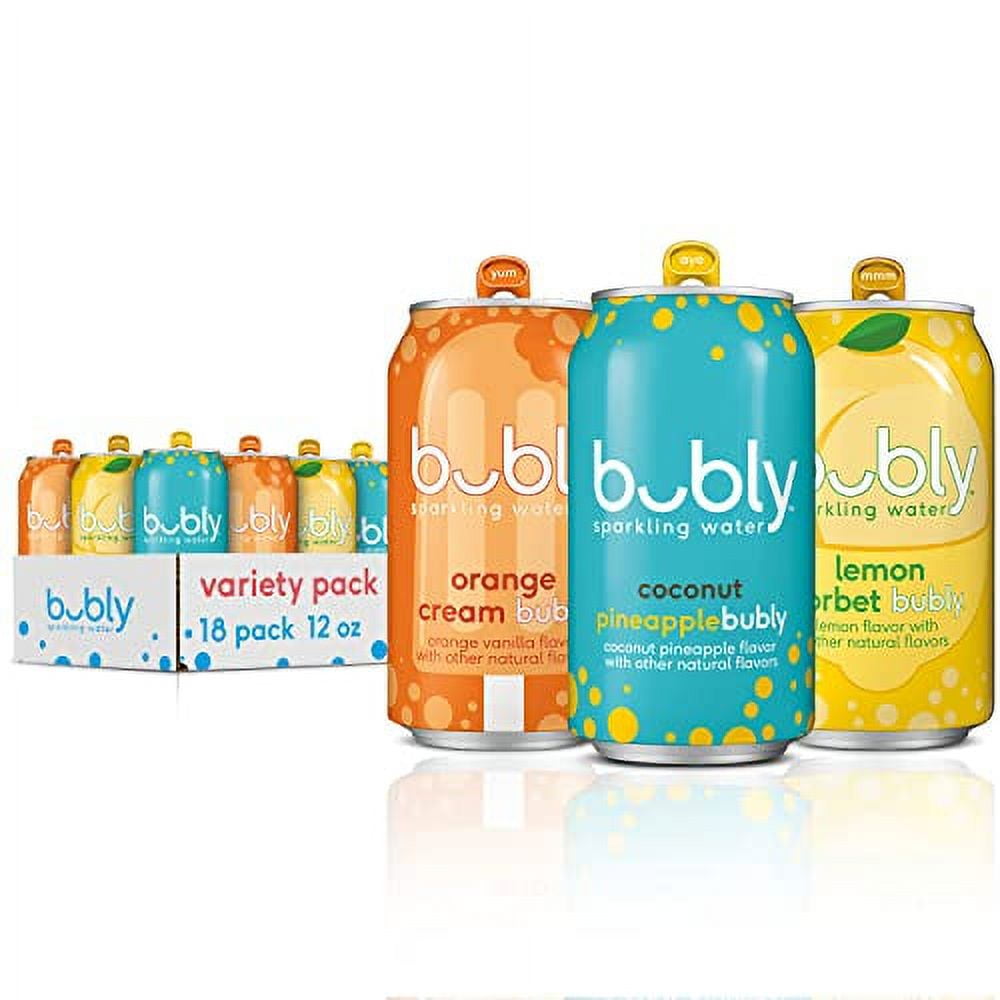 Bubly Sparkling Water, Citrus Variety Pack, 12Oz Cans (18 Pack), Zero Calories & Zero Sugar ...