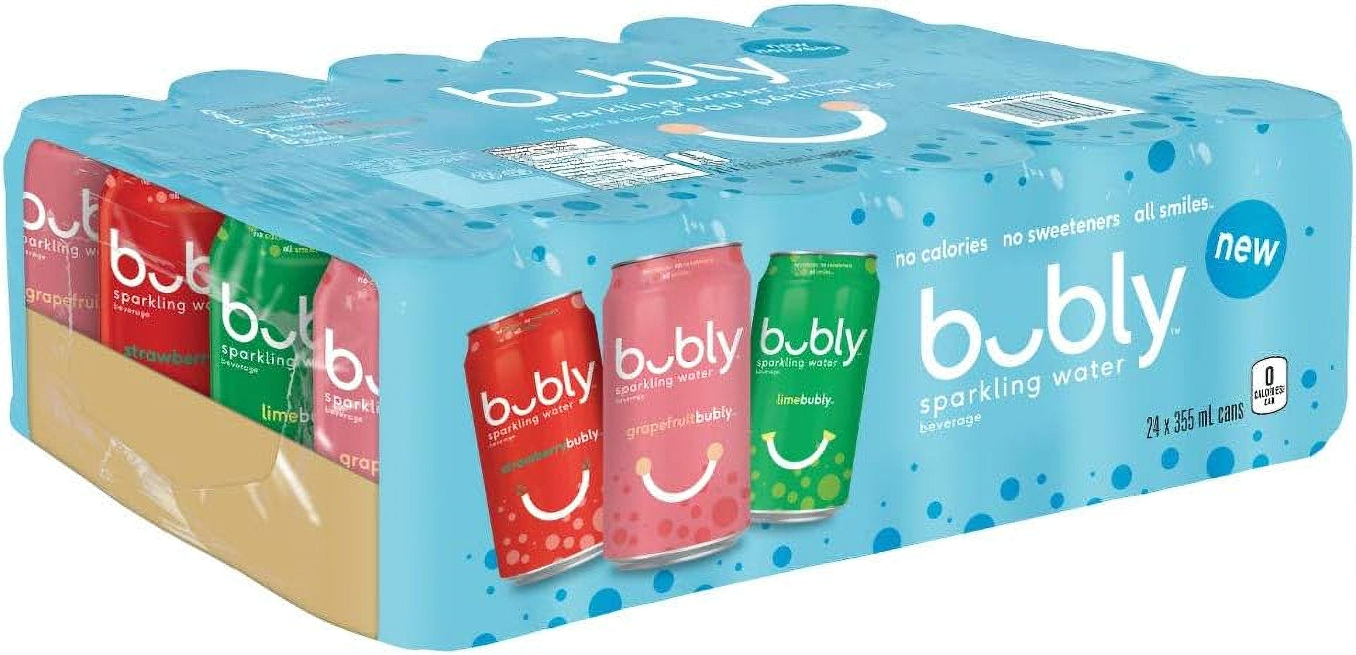 Bubly Sparkling Water Variety Pack, Grapefruit, Raspberry, Lime ...