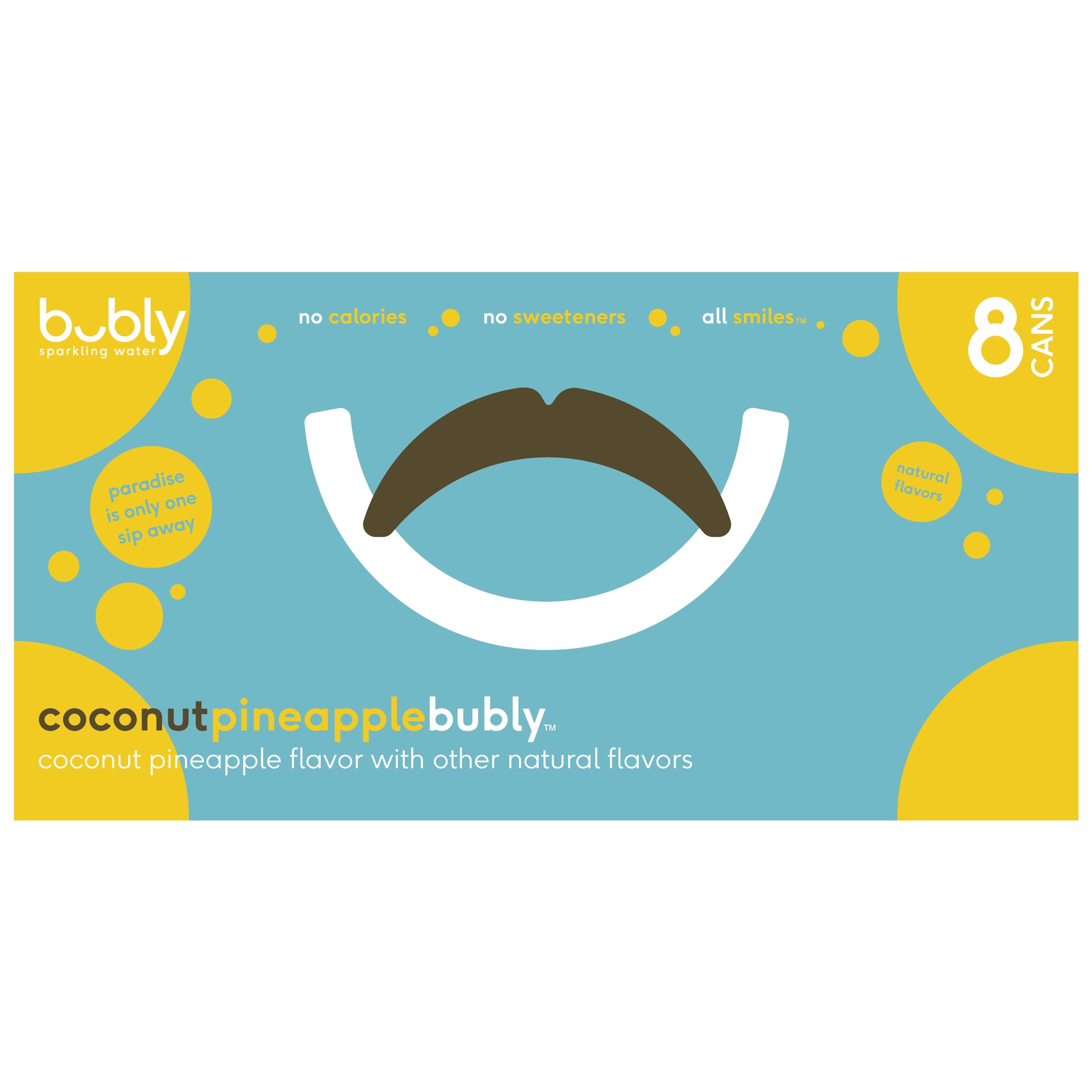 Bubly Summer Coconut Pineapple Sparkling Water, 12 fl oz, 8 Pack Cans - Walmart.com