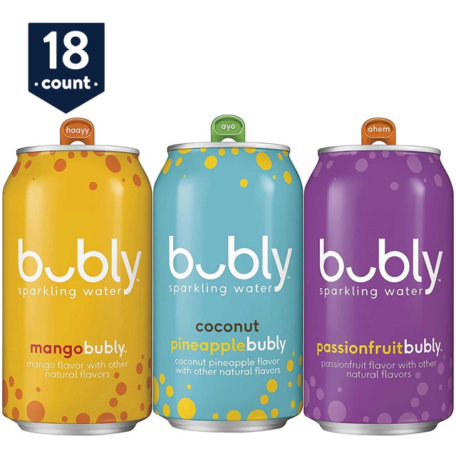 Bubly Sunshine and Smiles Sparkling Water, Variety Pack, 12 fl oz, 18 Pack Cans - Walmart.com