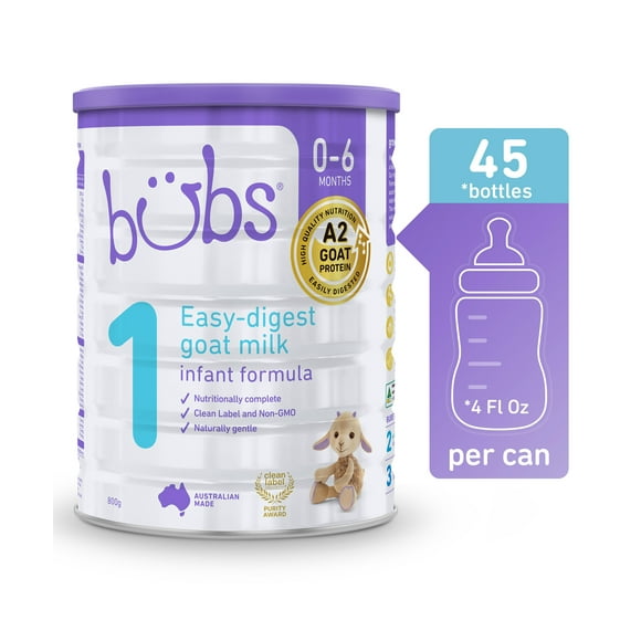 Bubs® Goat Milk Infant Formula Stage 1, 800g (0-6 Months)