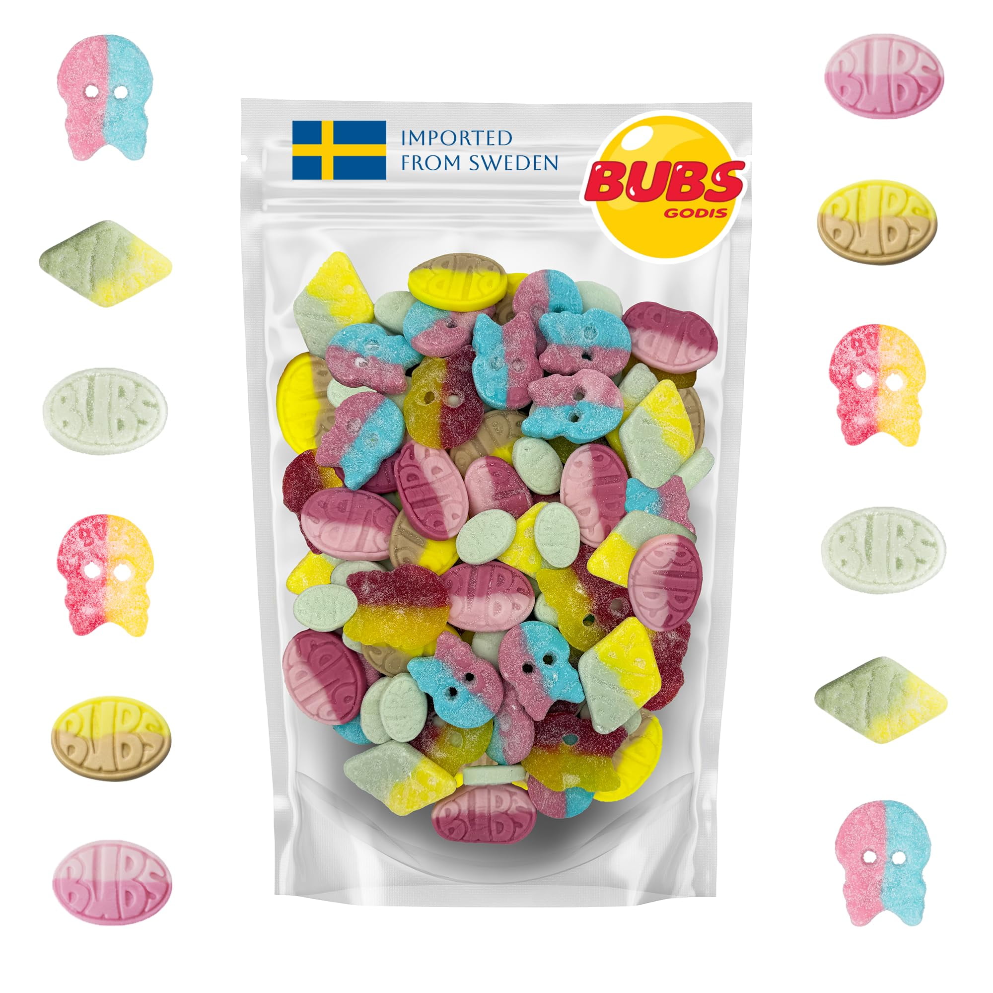 Bubs Swedish Candy Mix SAF21 (1 LB) Assortment Strawberry Pomegranate, Cool Fruity Pear & Big ...
