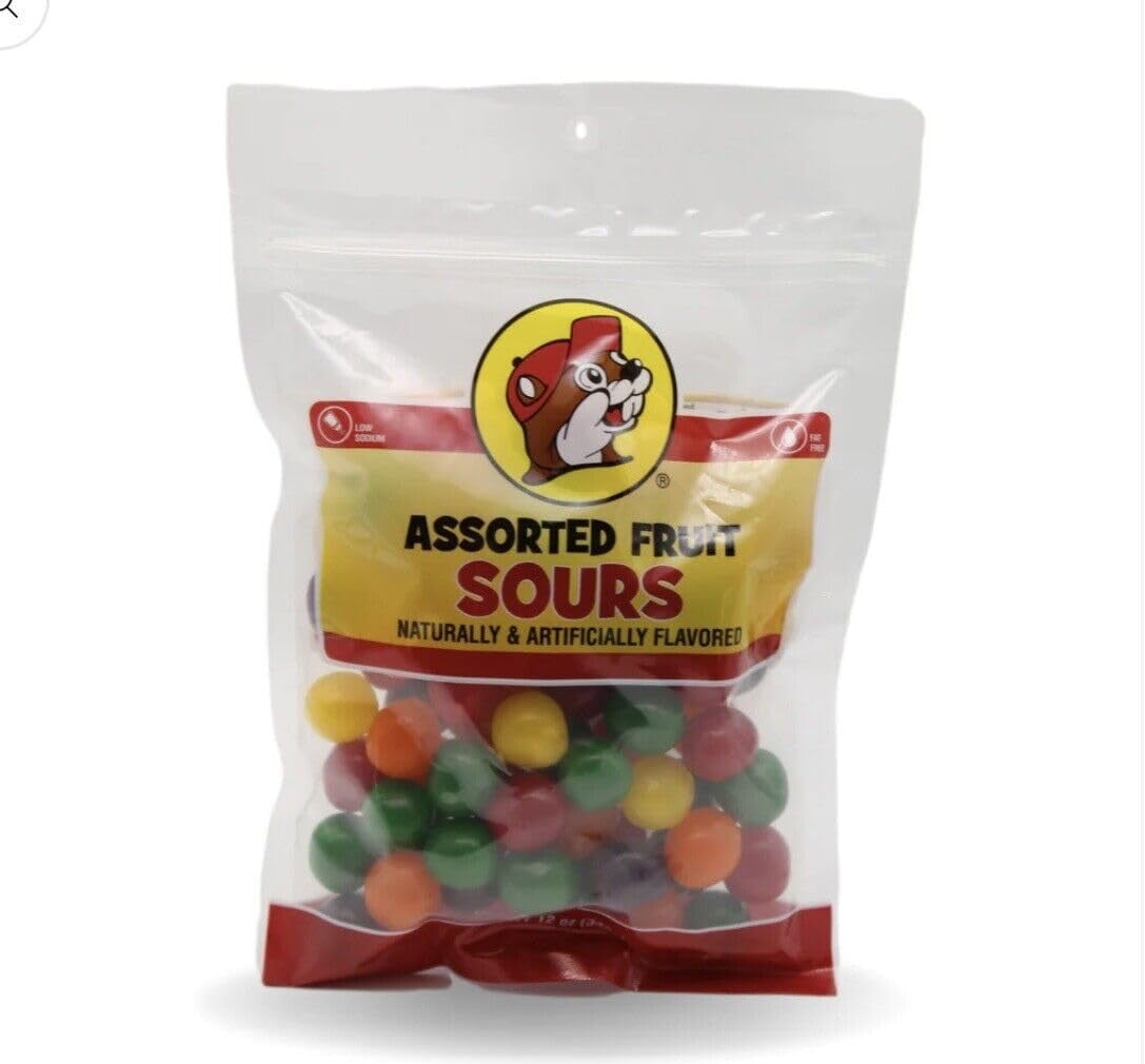 Buc-ee's 12 oz Watermelon AIF4 and Cherry Sours Candy Balls - 3+ Fruit ...