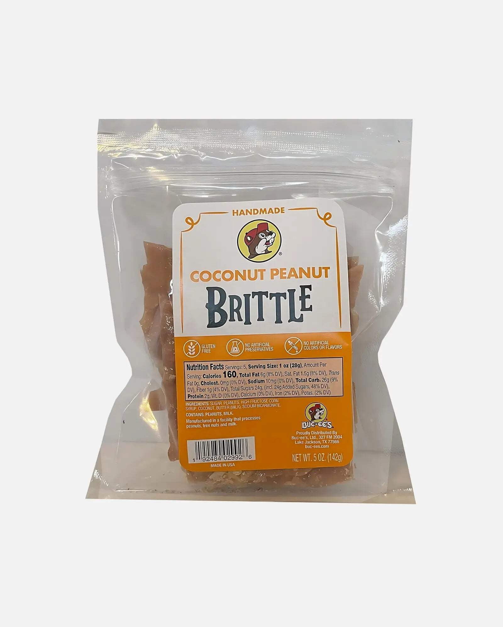 Buc-ee's Brittle Candy - Peanut Nut Flavor, Gluten Free, No Artificial ...