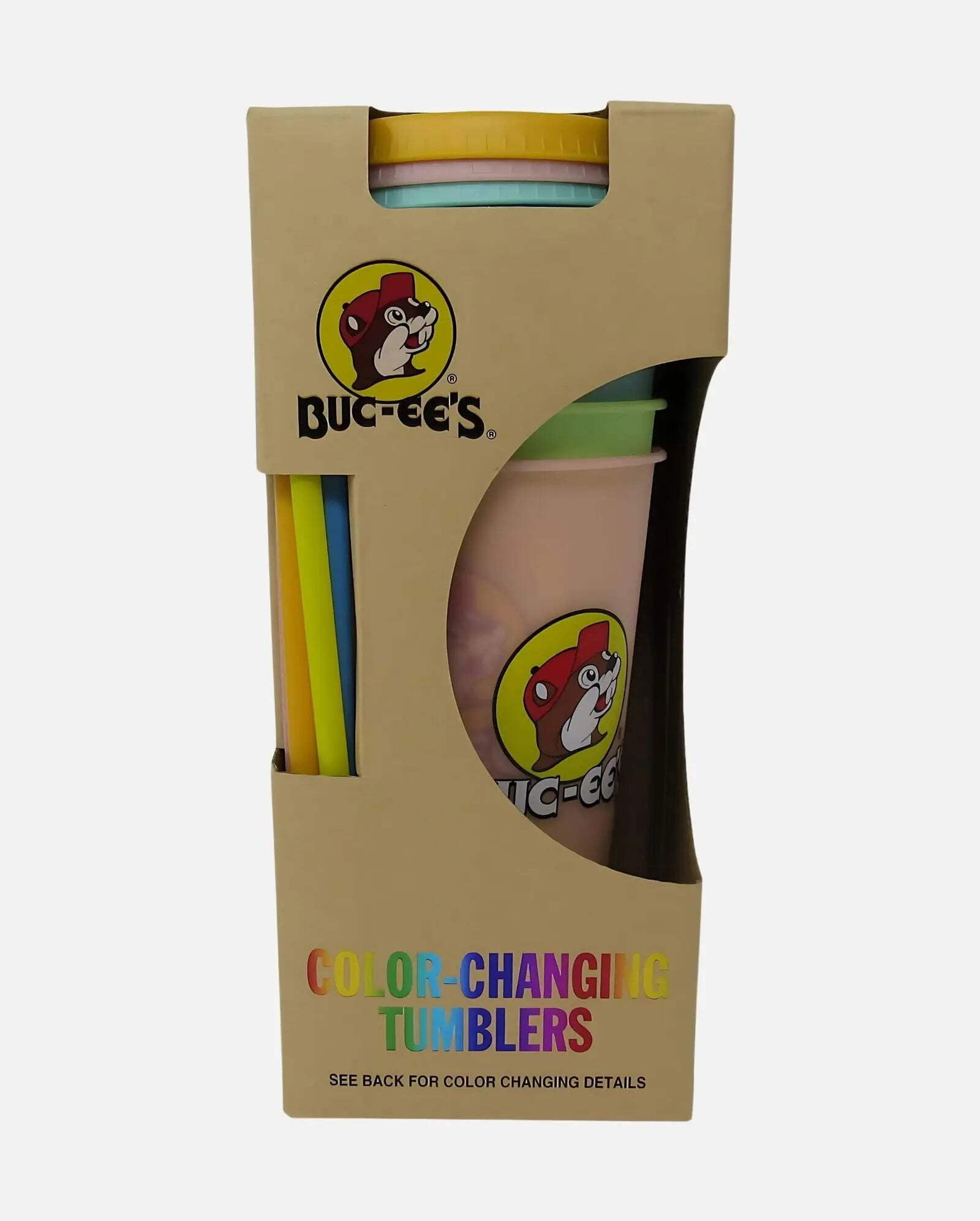 Buc-ee's Color-Changing Tumbler Set, 25 Ounce Cups with Straws ...