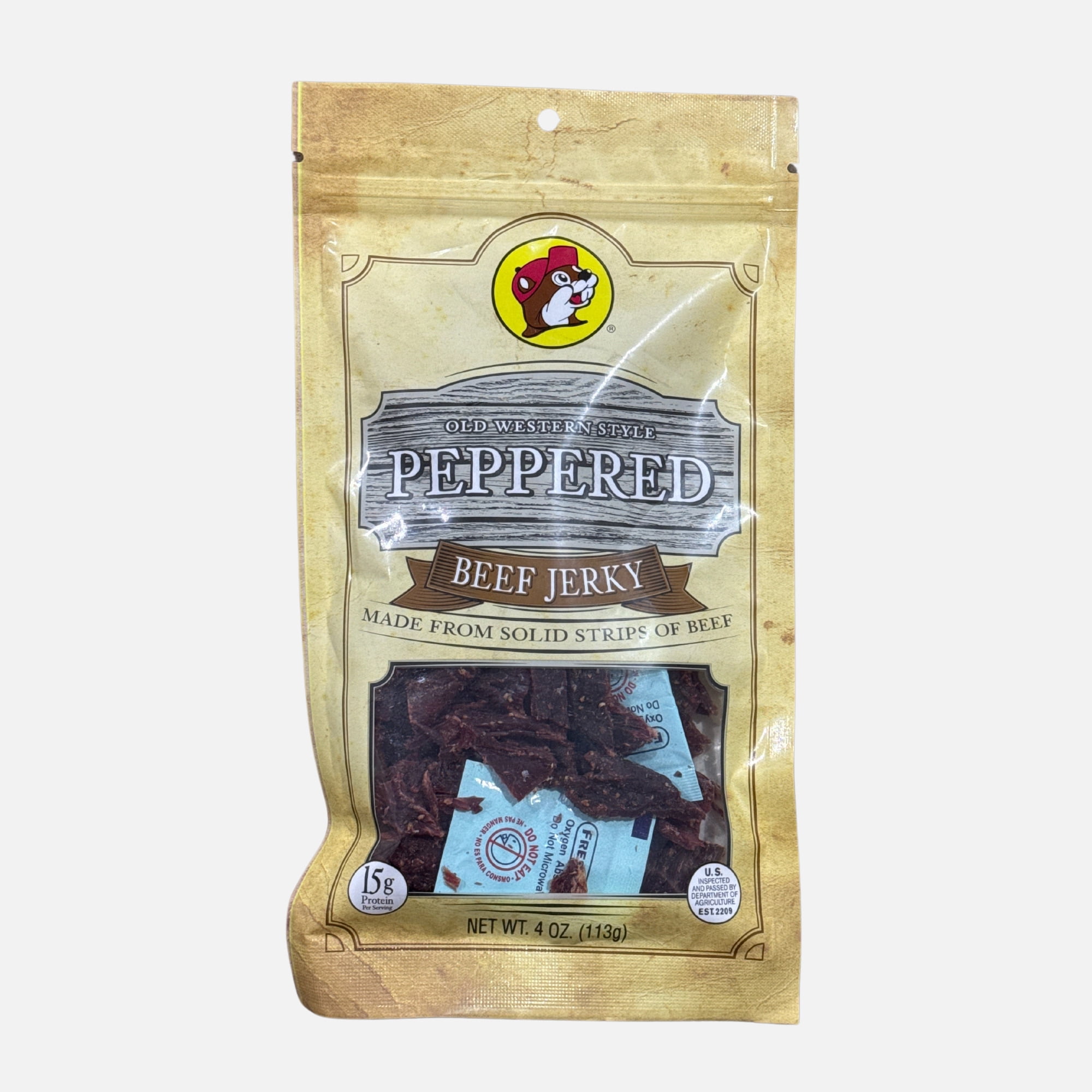 Bucees Old Western Style Peppered Beef Jerky 4 oz, High-Protein Smoky Snack - Walmart.com