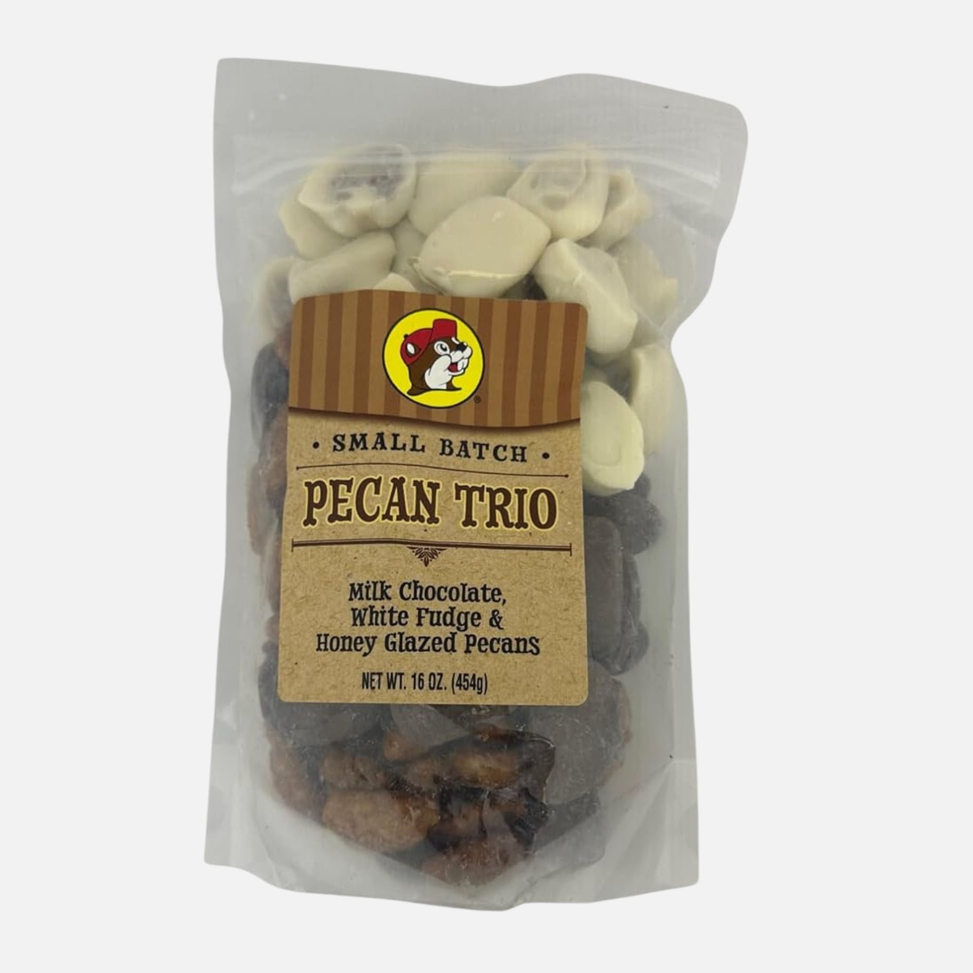 Buc-ee's Pecan Trio - Milk Chocolate, White Fudge Honey Glazed Pecans ...