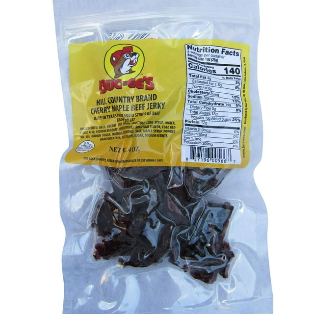 Buc-ee's Texas Hill Country Brand Cherry Maple Beef Jerky in Resealable ...