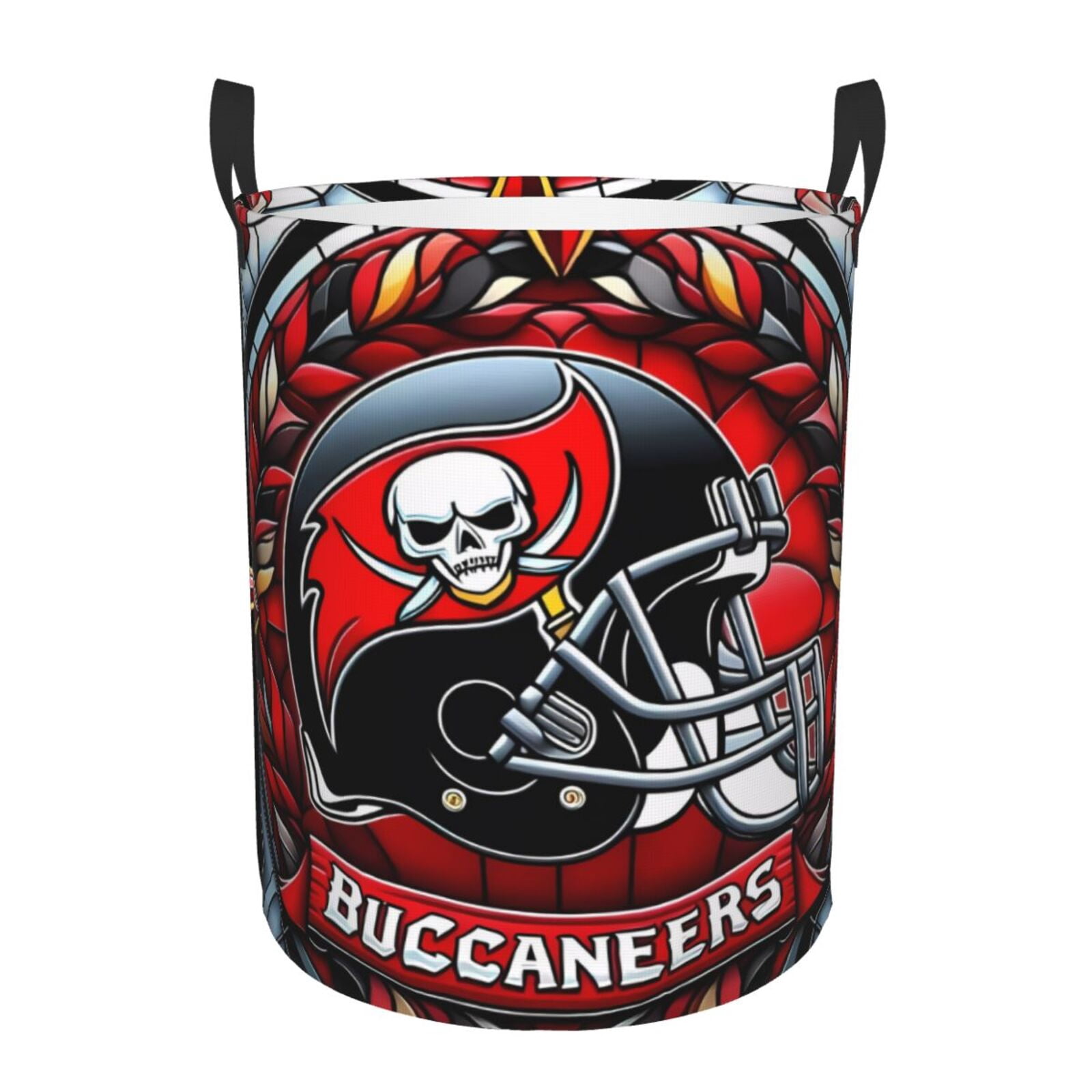 Buccaneers Football Team Theme Round Laundry Basket with Handle, Fan ...