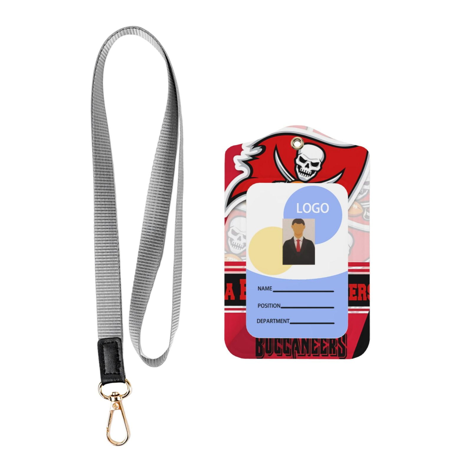 Buccaneers Hard Plastic ID Card Holder with Clear Window for Office ...
