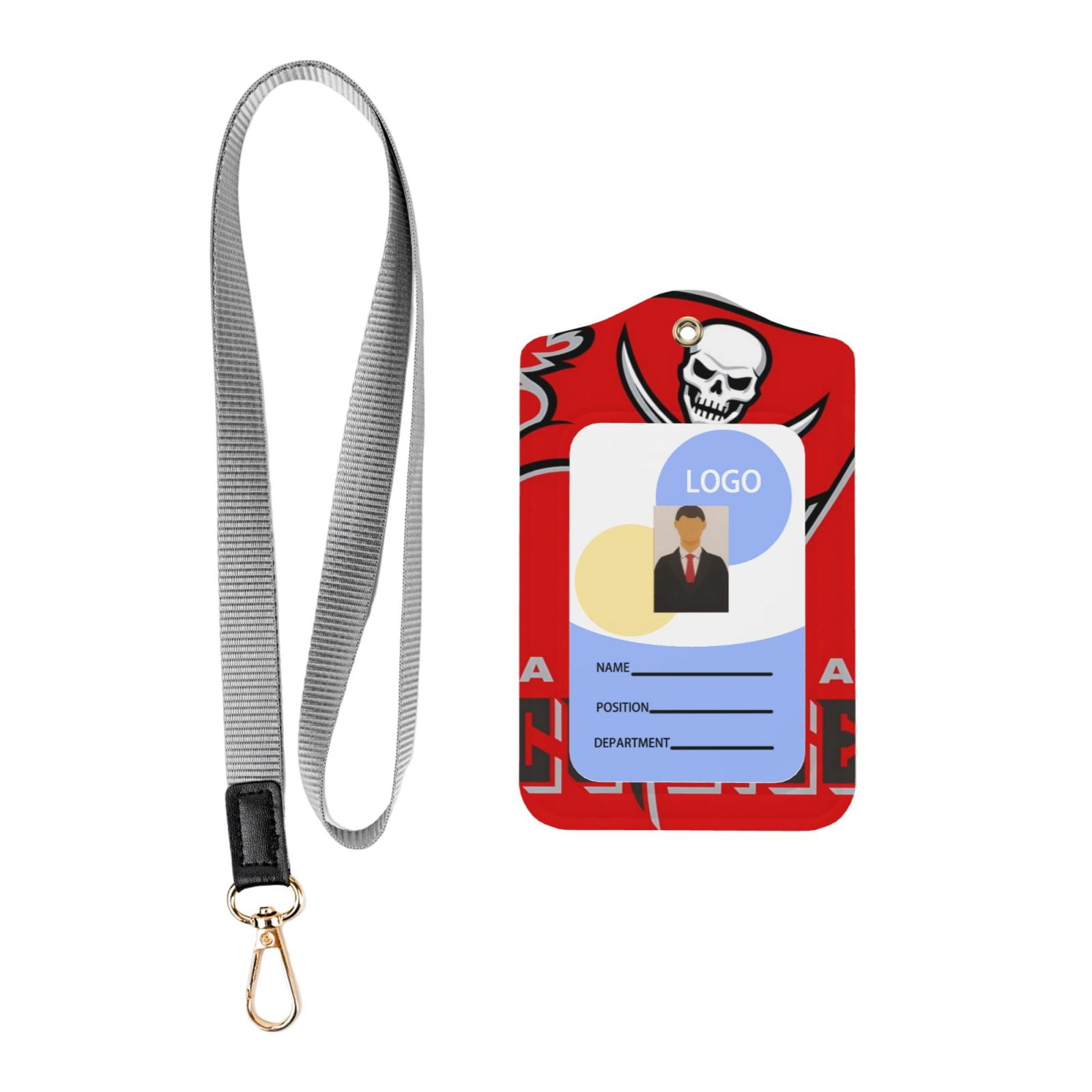 Buccaneers Hard Plastic ID Card Holder with Clear Window for Office ...