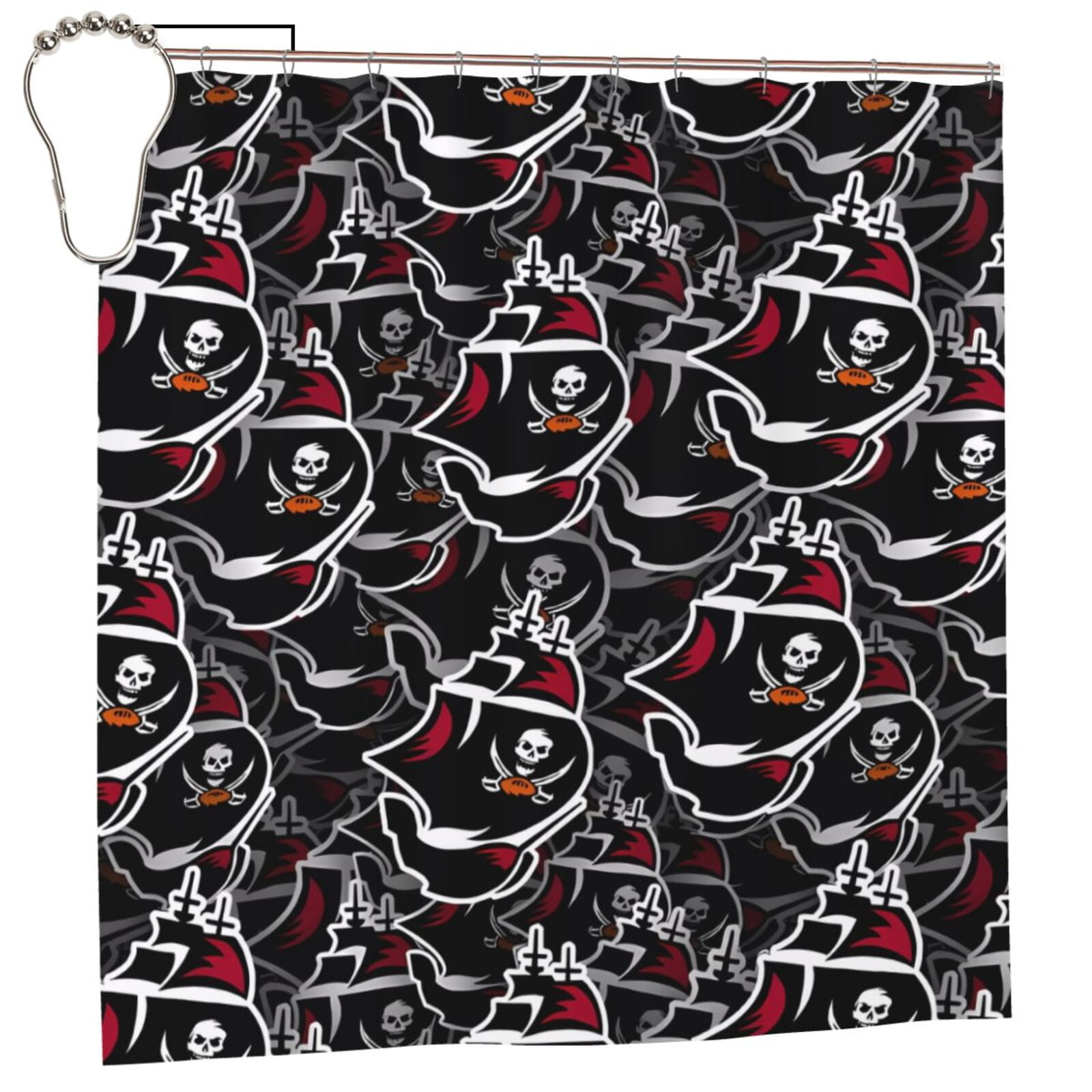 Buccaneers Shower Curtain 72x72in Football Team Vintage Waterproof ...