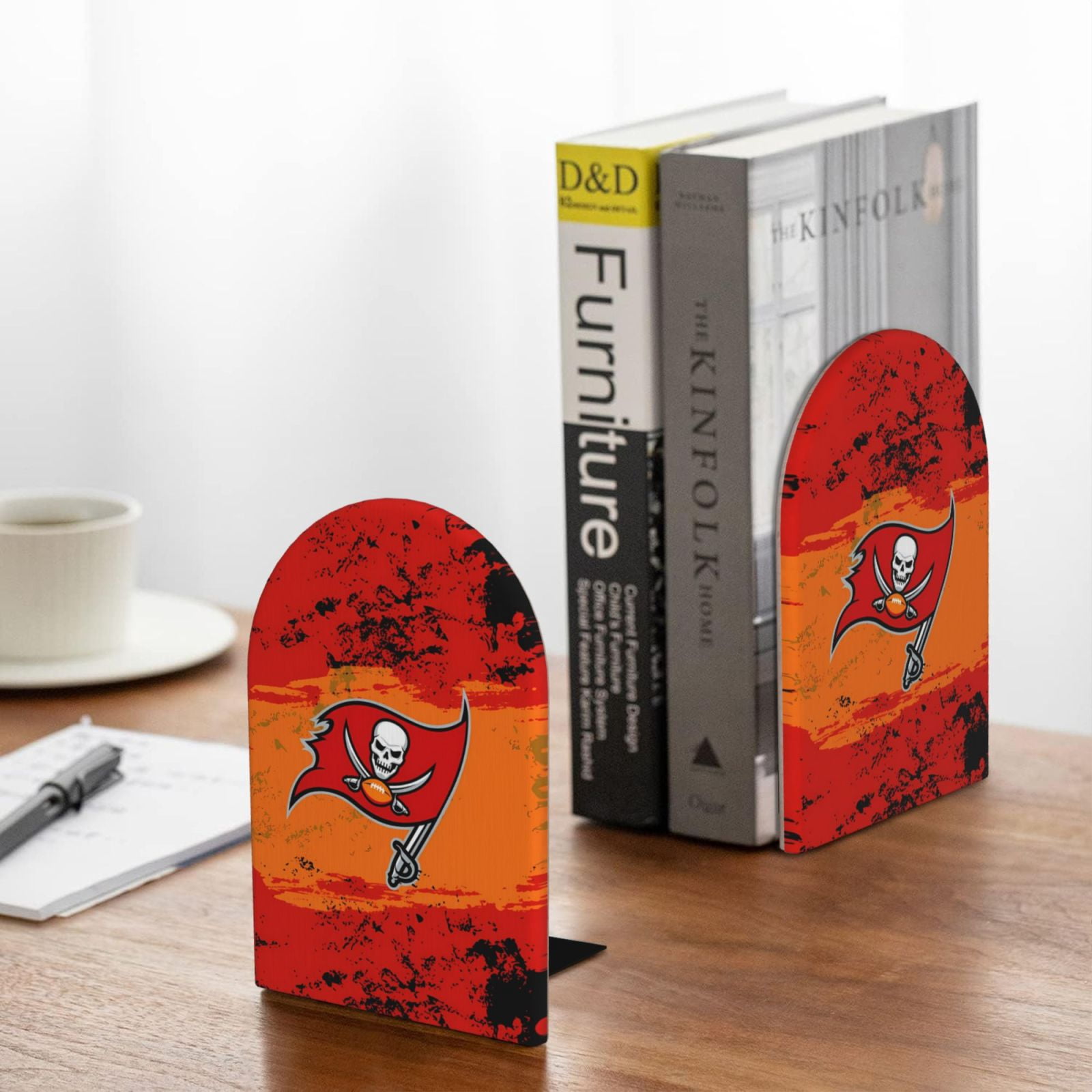 Buccaneers Wooden Bookends Stand Anti slip cute bookshelf decoration ...