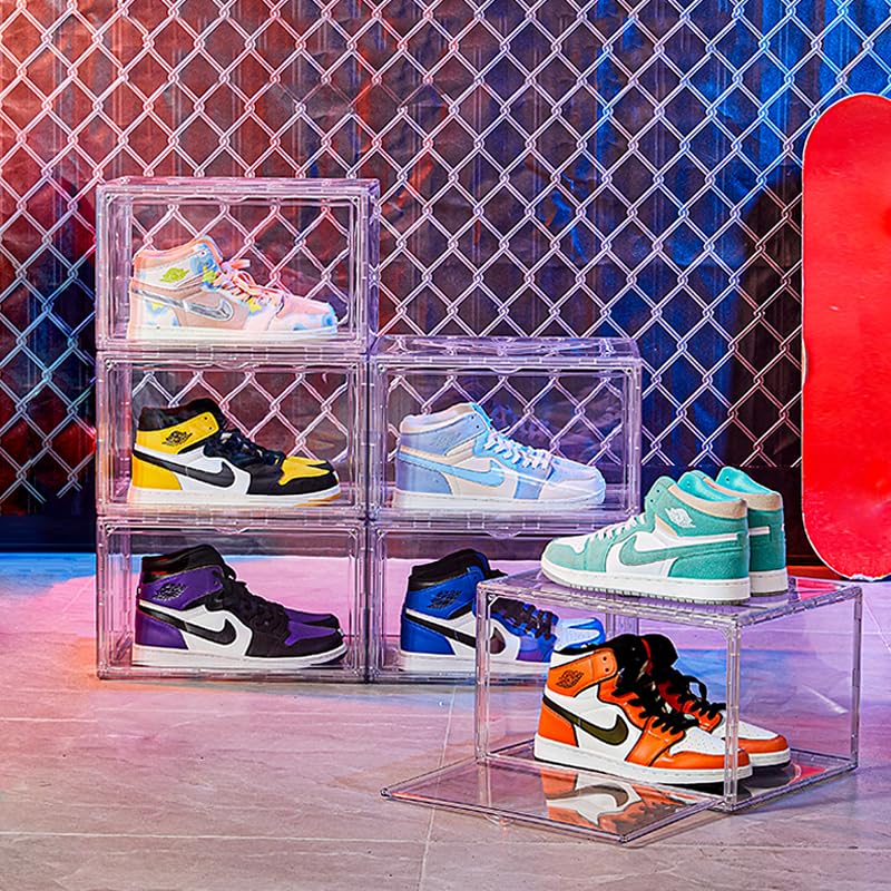 Bucephalus Shoe Display Case, 3 Pack Heavy Duty Acrylic Clear Shoe ...