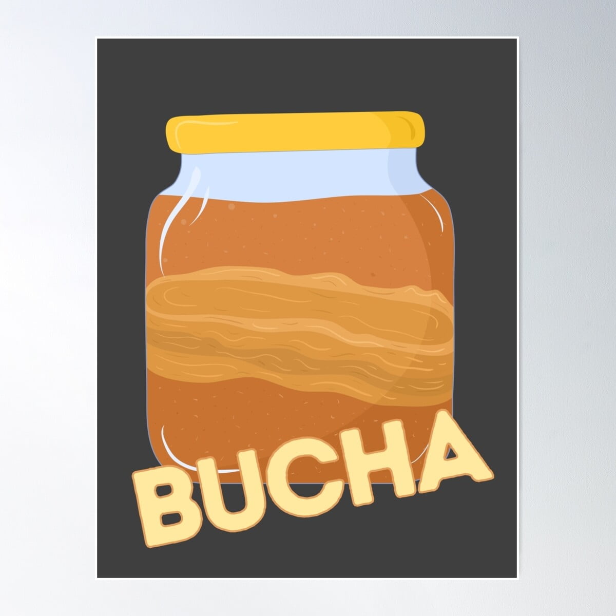Bucha- Kombucha Poster Wall Art, Modern Wall Decor For Living Room ...