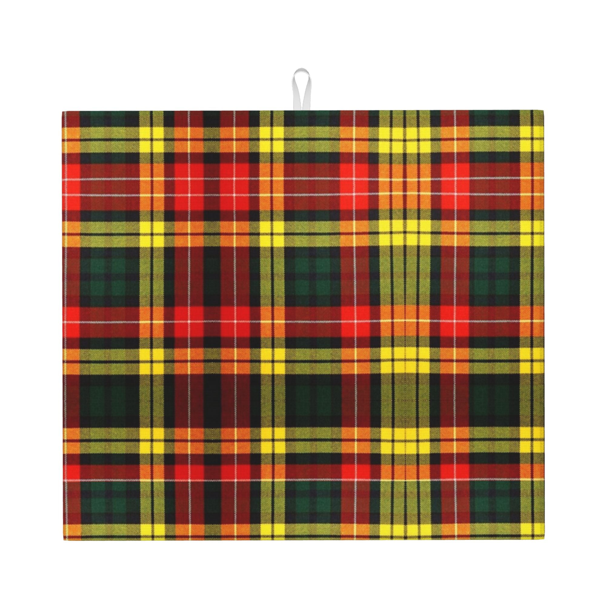 Buchanan Tartan Microfiber Kitchen Counter Mat,Dish Drying Pad for ...
