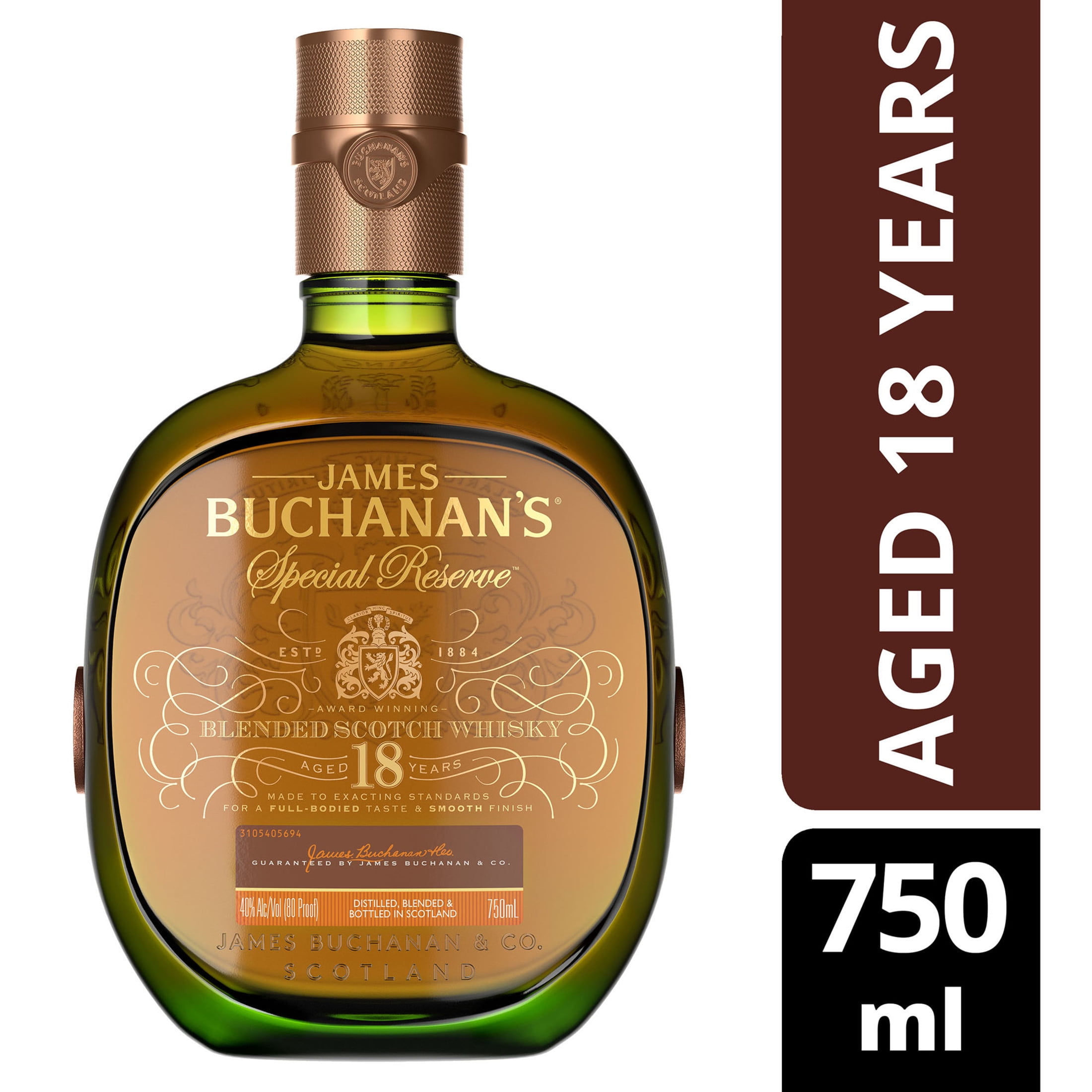 Buchanan's Special Reserve Aged 18 Years Blended Scotch Whisky, 750 mL ...