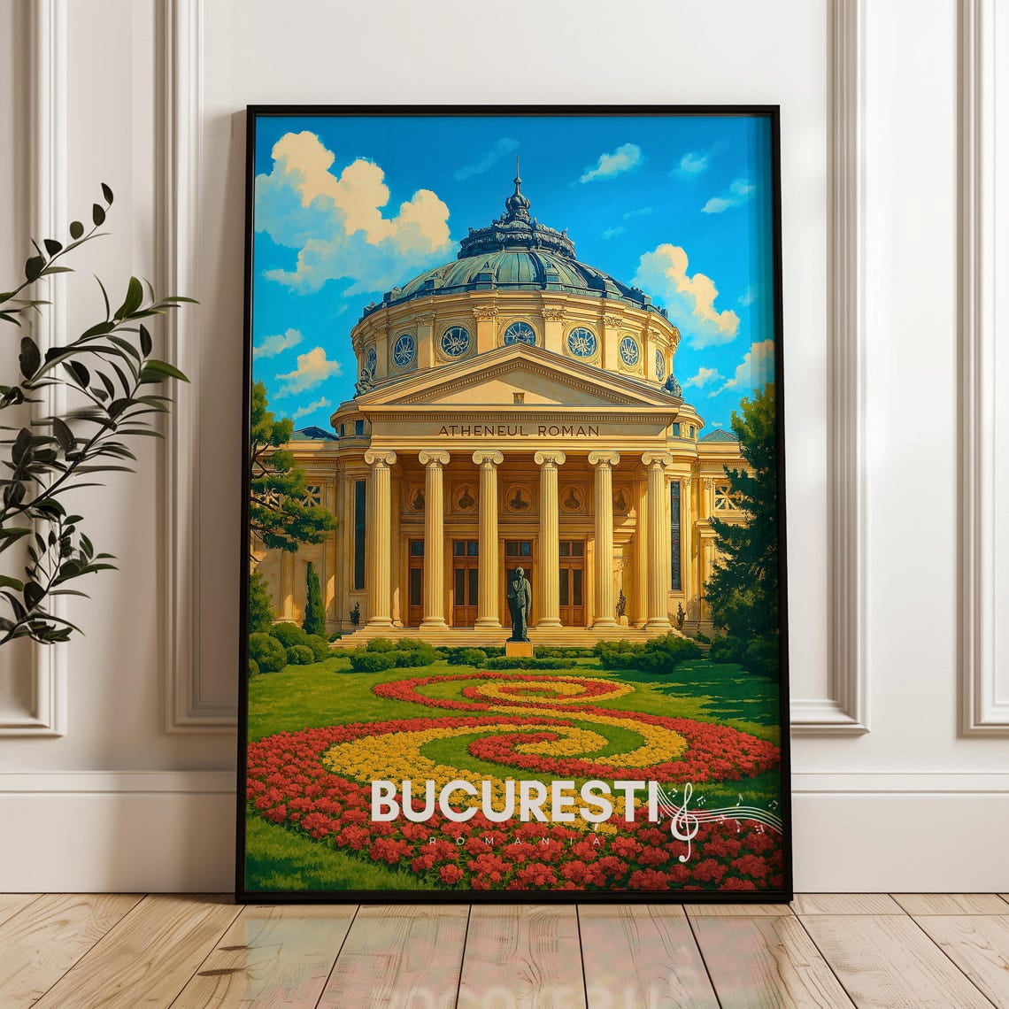 Bucharest Travel Print, Romania Illustration Art Print, Unframed Paper ...