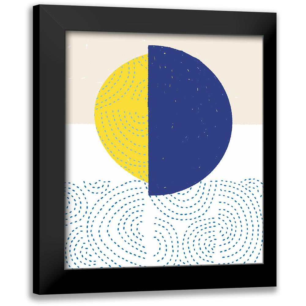Bucheli, Jen 20x23 Black Modern Framed Museum Art Print Titled - Blue and Yellow Mod Circles I ...
