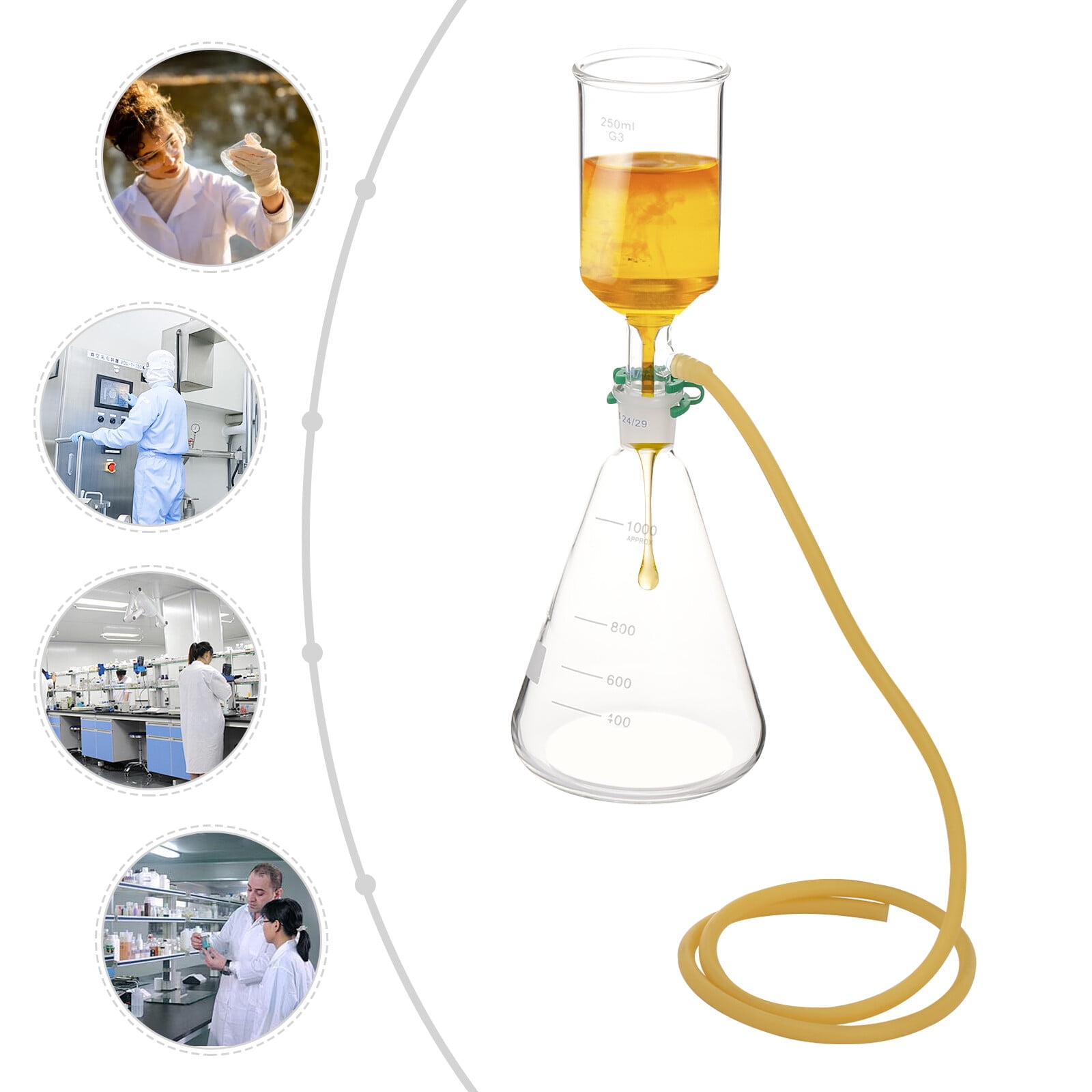 Buchner Funnel Filtering Kit Lab Filtration Set with 1000ml Flask 2.9 ...