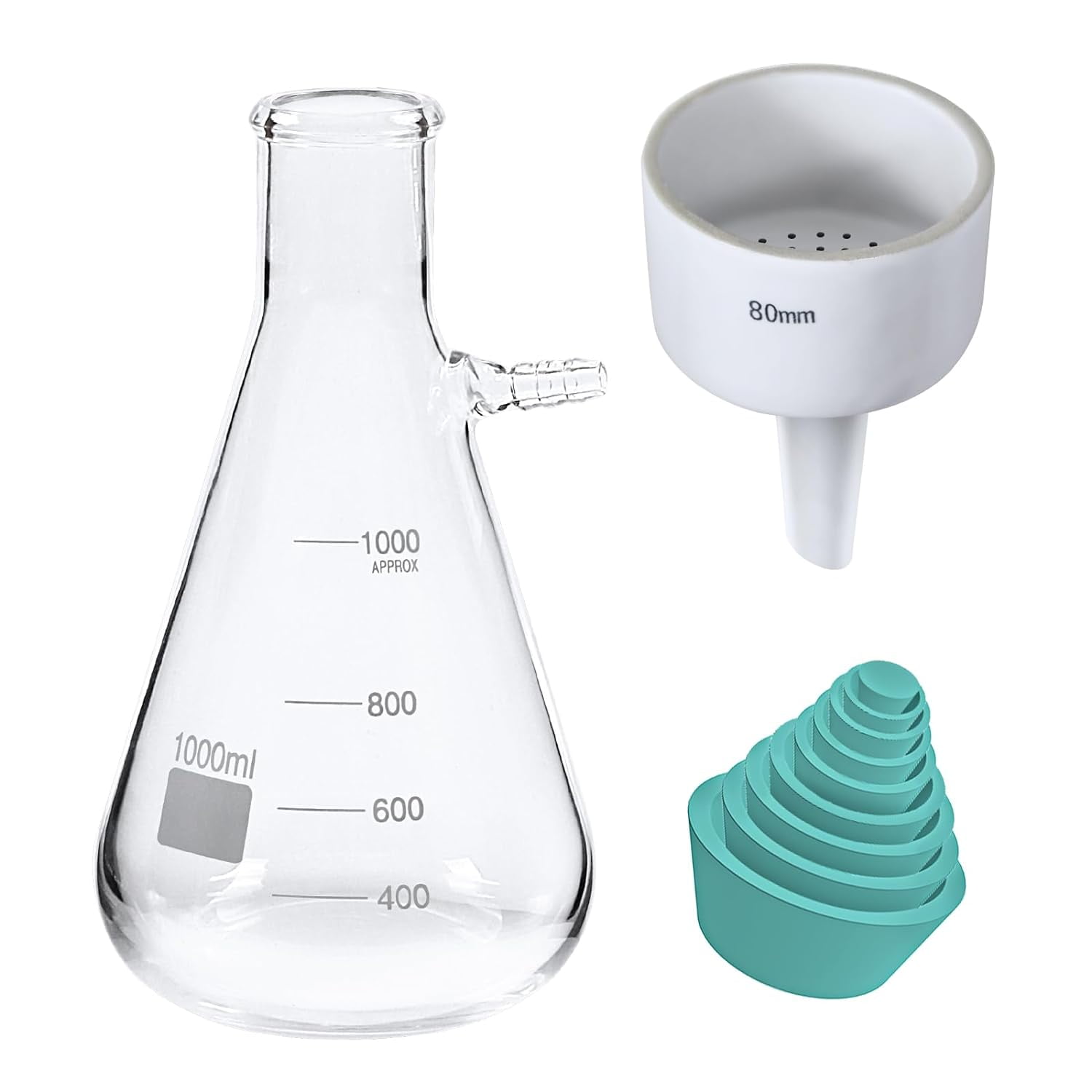Buchner Funnel Filtering Kit, Vacuum Filter Flask Set with 1000ml ...