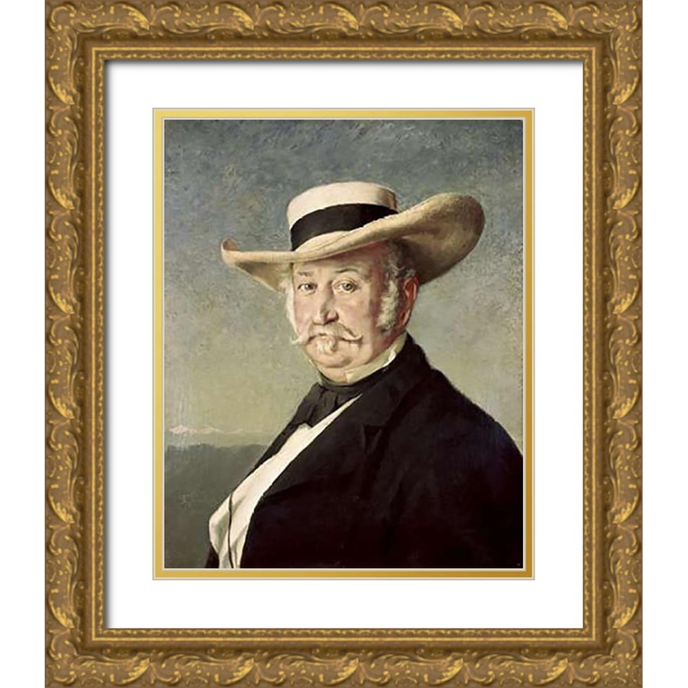 Buchser, Frank 12x14 Gold Ornate Wood Framed with Double Matting Museum ...