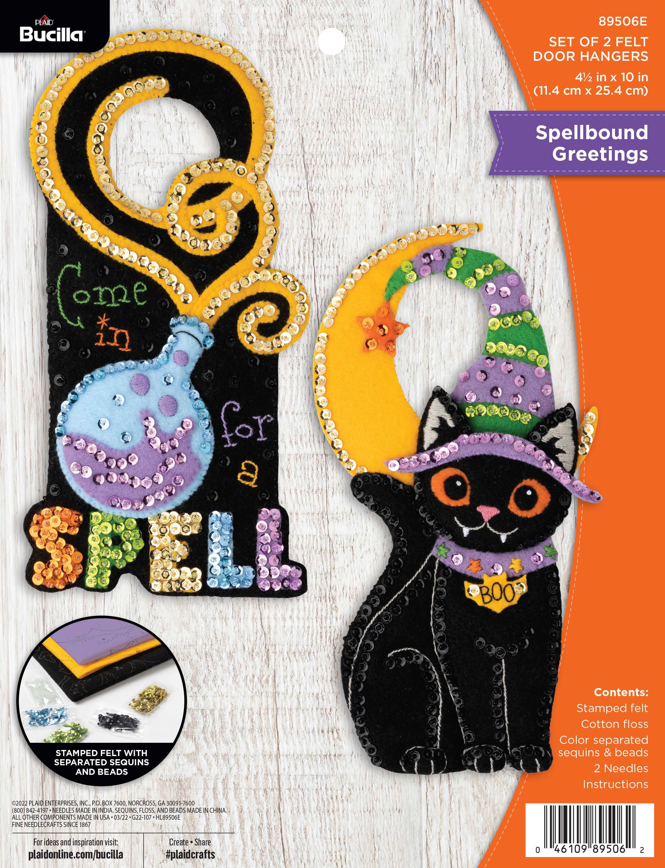 Bucilla Felt Applique 2 Pc Door Hanger Kit, Spellbound Greetings - Walmart.com