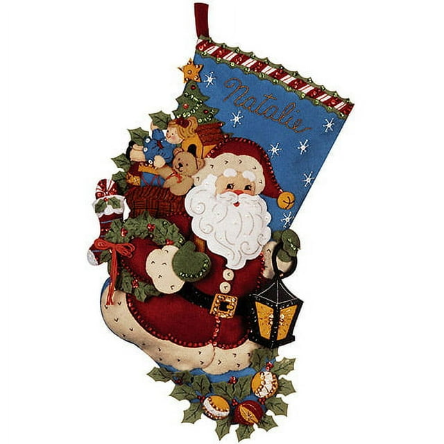 Bucilla Felt Applique Christmas Joy Stocking Kit: Vintage Santa ... Bucilla Felt Applique Christmas Joy Stocking Kit: Vintage Santa ...