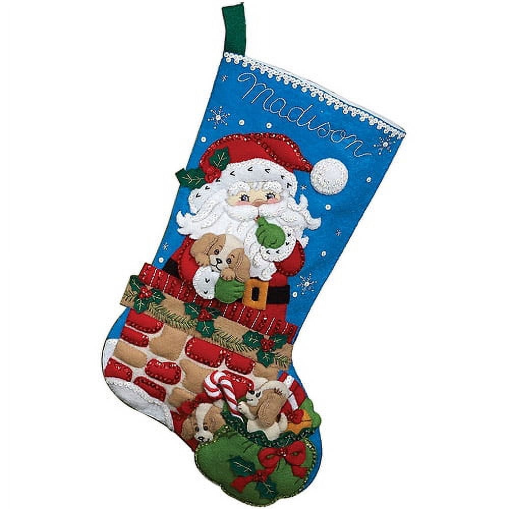 Bucilla Felt Applique Christmas Stocking Kit: Santa's Secret - Walmart.com