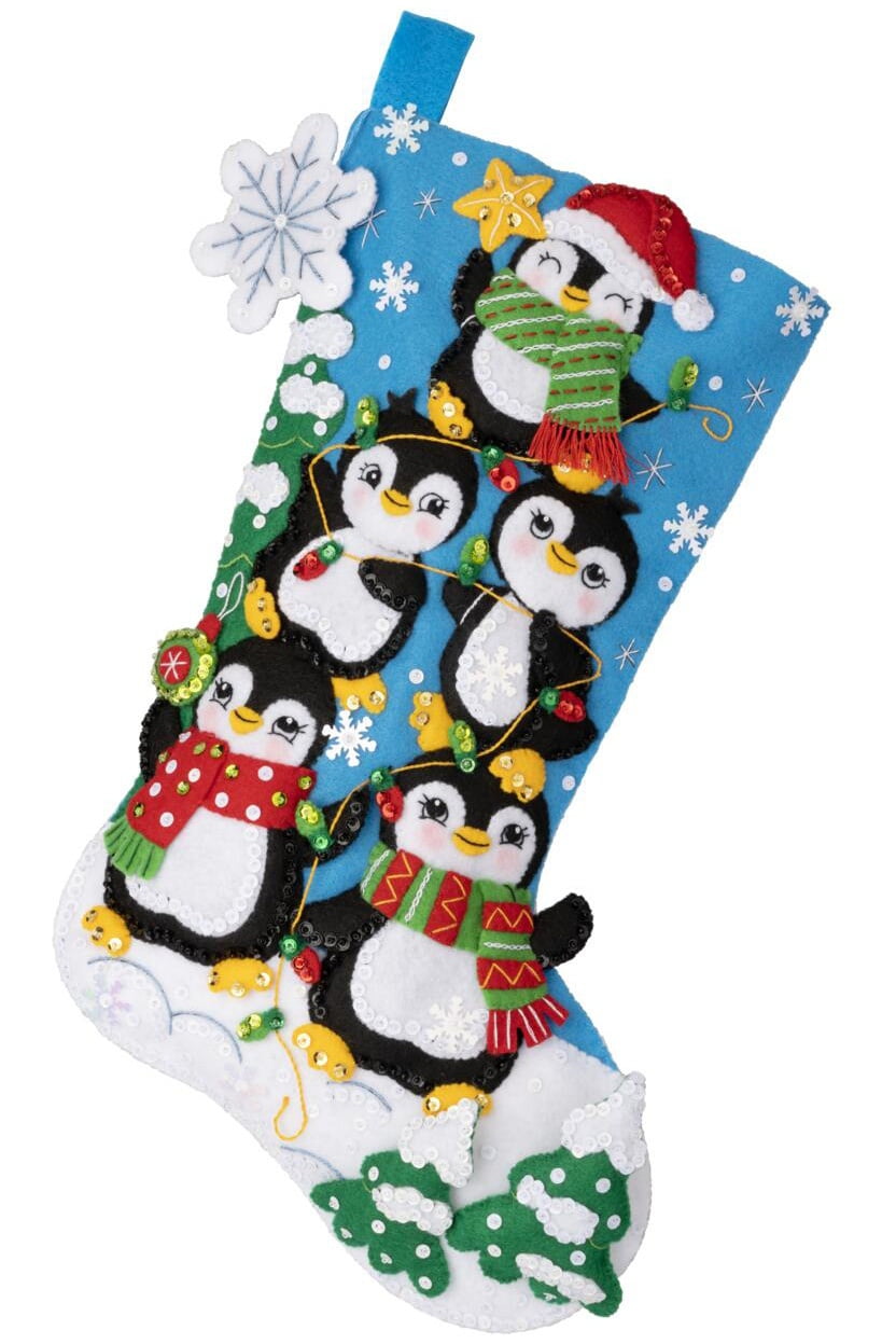 Penguin Tree Trimming Bucilla Felt Stocking Kit - Walmart.com