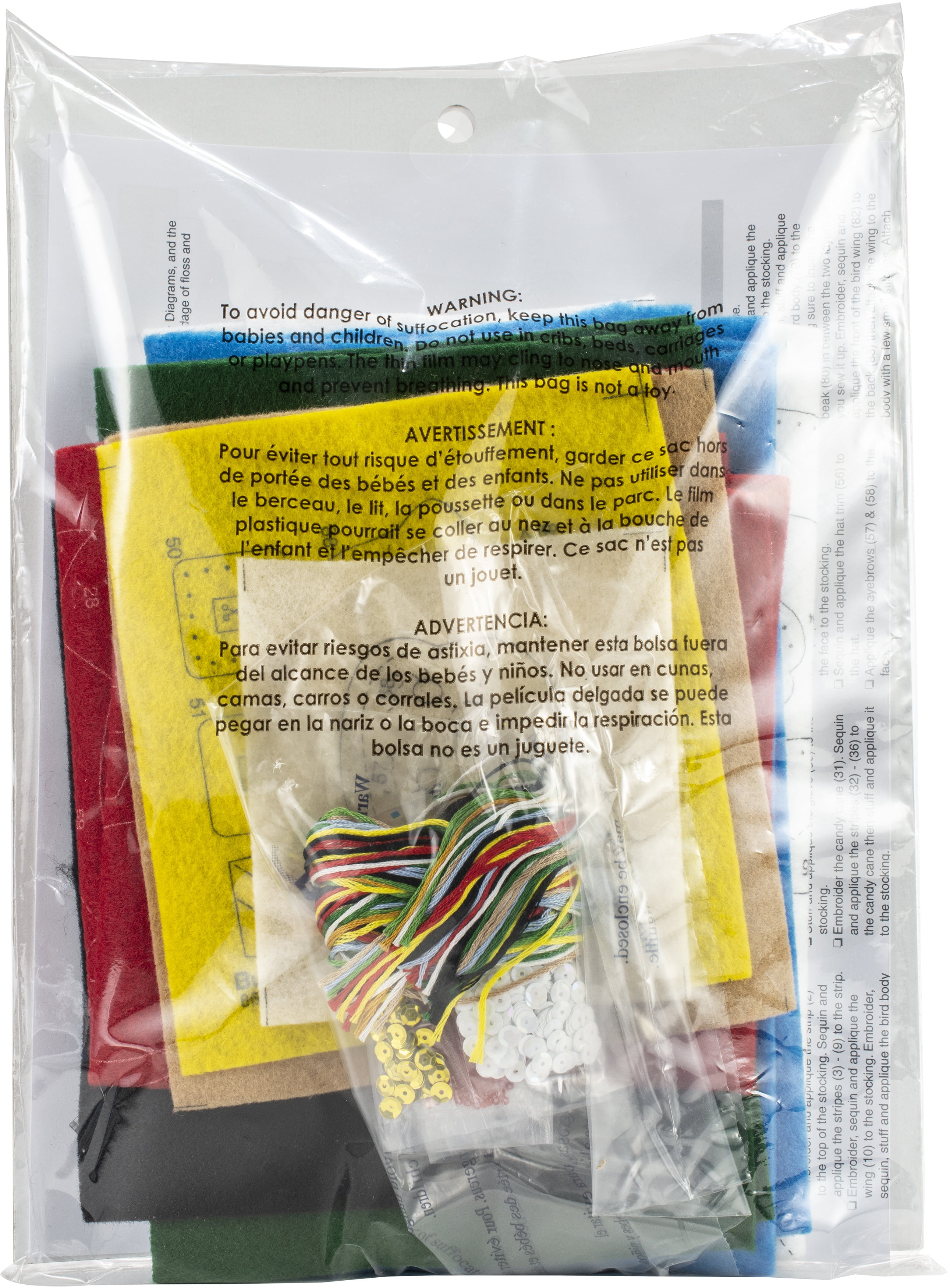 Bucilla Felt Stocking Applique Kit 18" Long-Santa Bell Ringer - Walmart.com