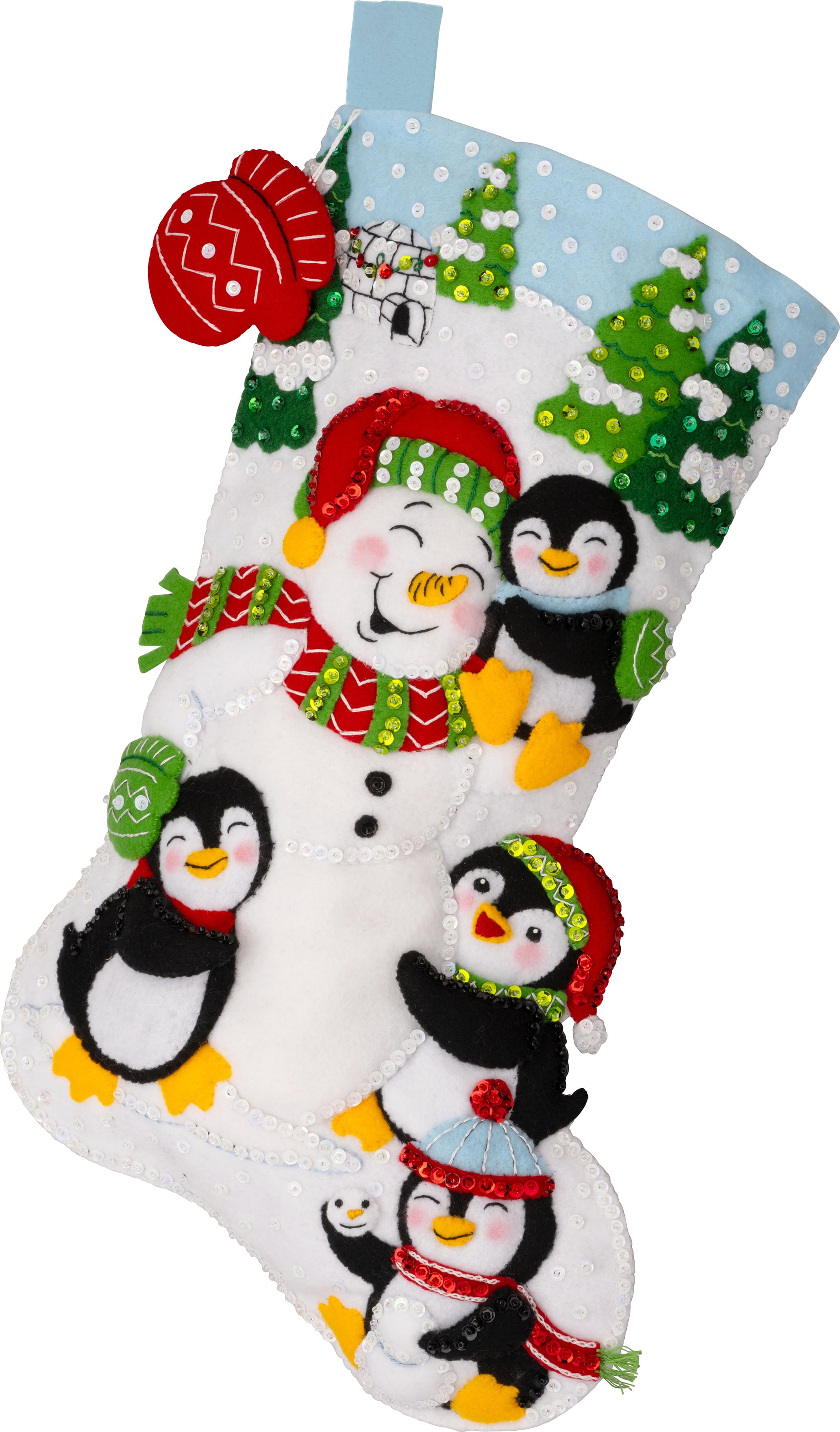 Bucilla Felt Stocking Applique Kit 18" Long-Snowy Snuggles - Walmart.com